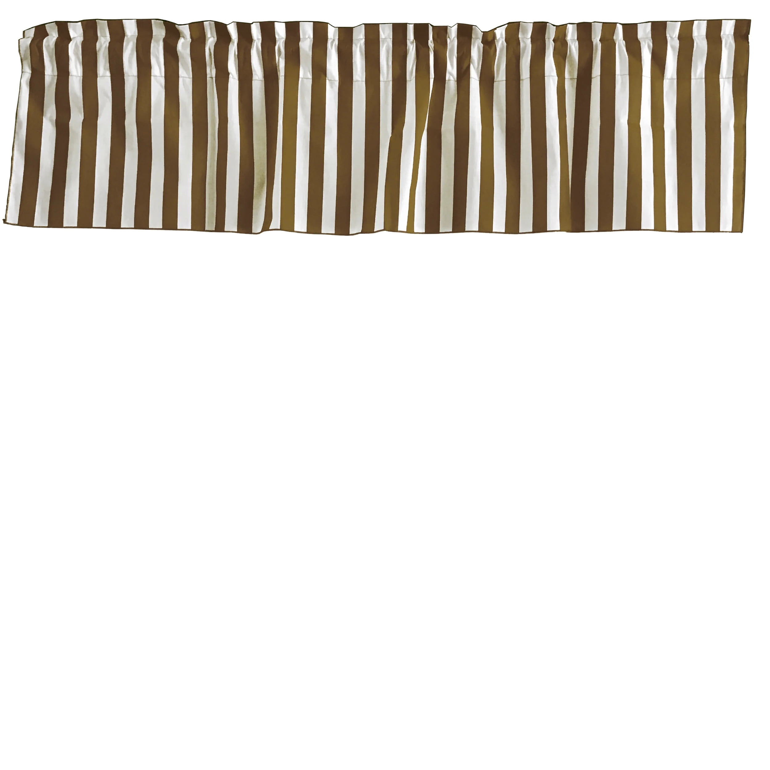 Cotton Window Valance Stripe Print 58 Inch Wide / 1 Inch Stripe Brown ...