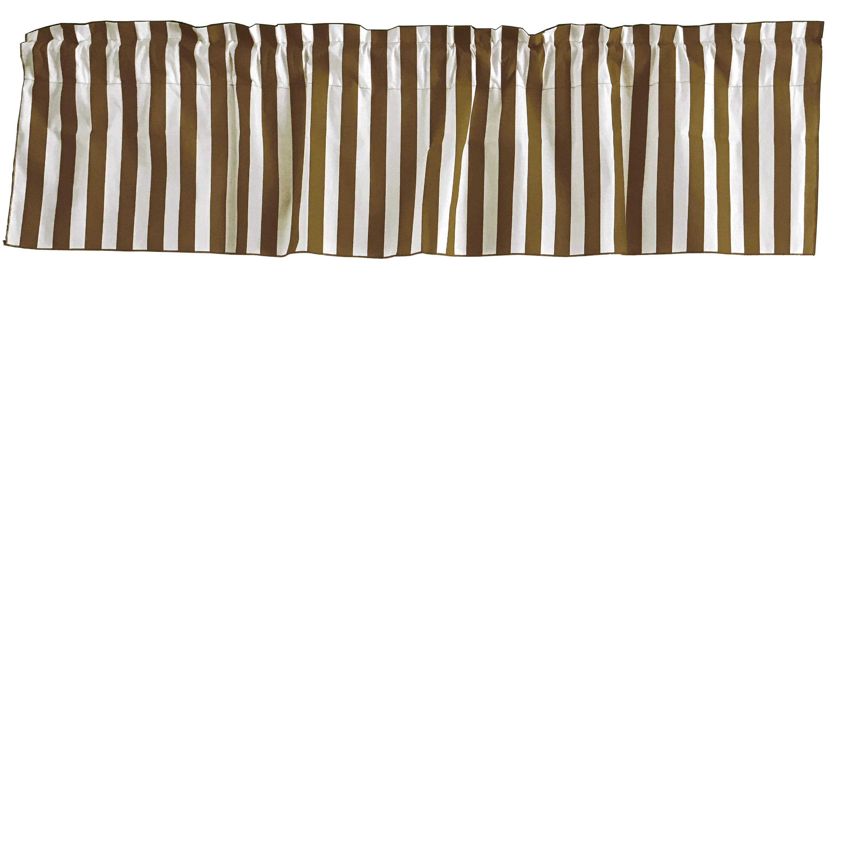 Cotton Window Valance Stripe Print 58 Inch Wide / 1 Inch Stripe Brown ...