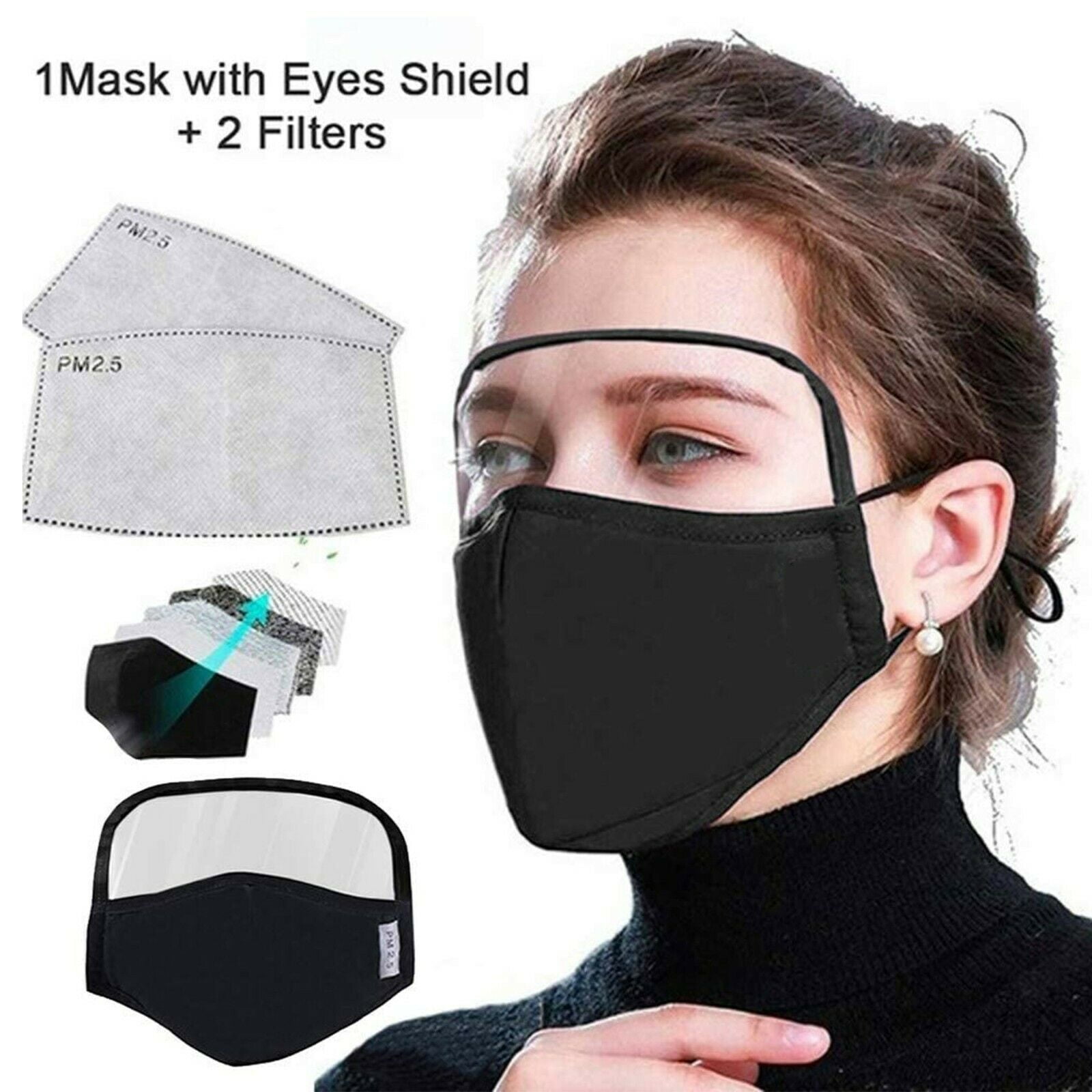 Cotton Windproof Outdoor Face Protective Face Mask with Eyes Shield + 2 ...