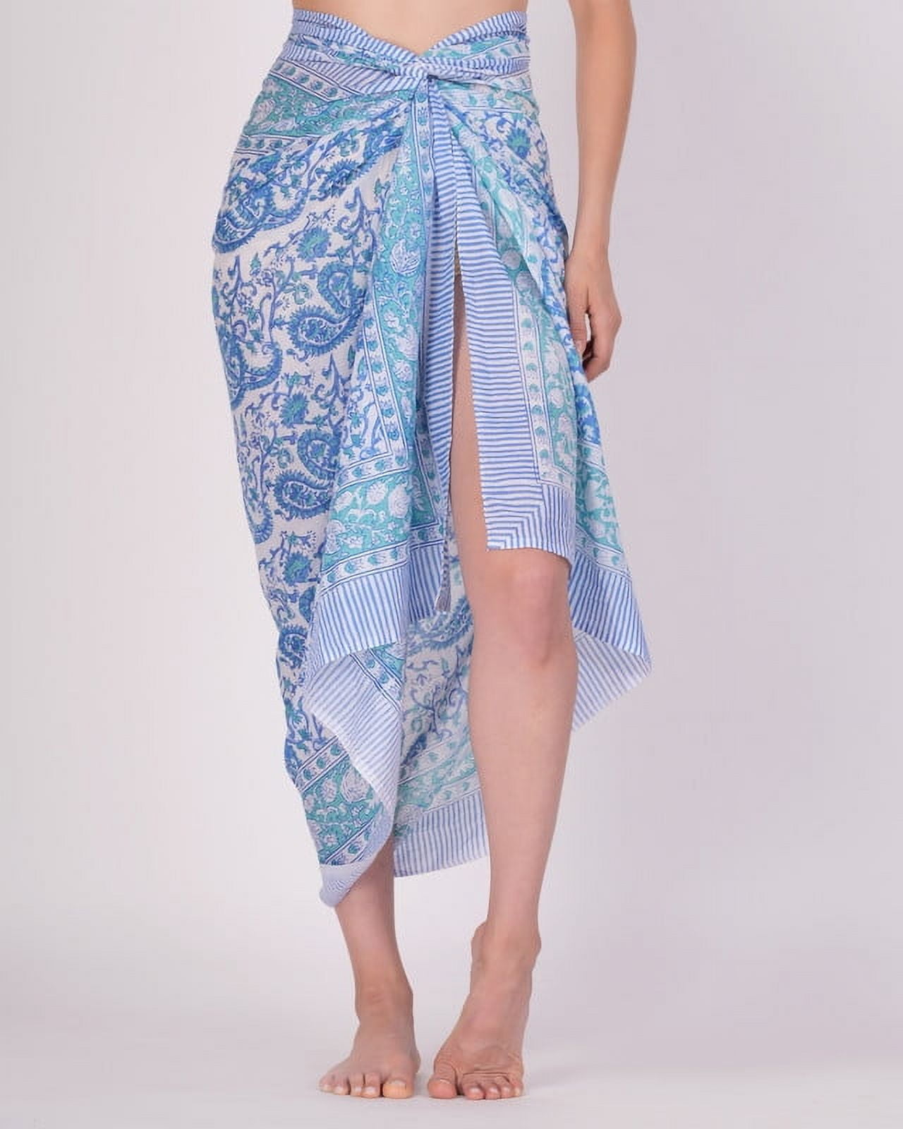 Cotton Woman Pareo Cotton Bikini Summer Cover Up Sarong Block Print ...