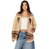 Cotton Women's And Rye Women'S Horse Motif Print Cardigan Tan Medium US ...