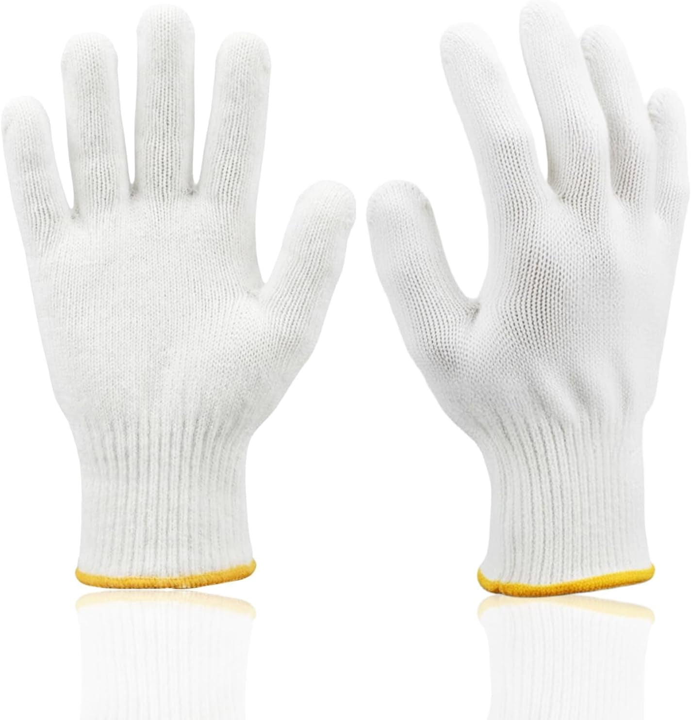 Cotton Work Gloves, 12 Pairs White String Knit Gloves, Breathable ...