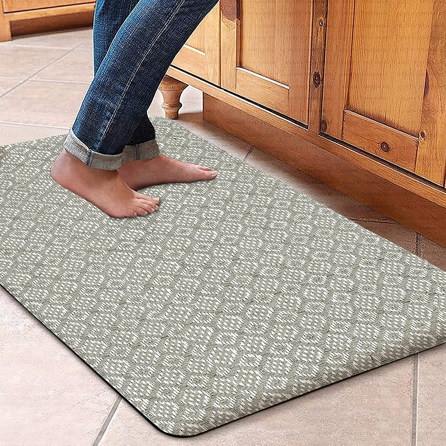 Cotton Woven Anti-Fatigue Anti-Skid Mat for Kitchen, Garage, and Office ...
