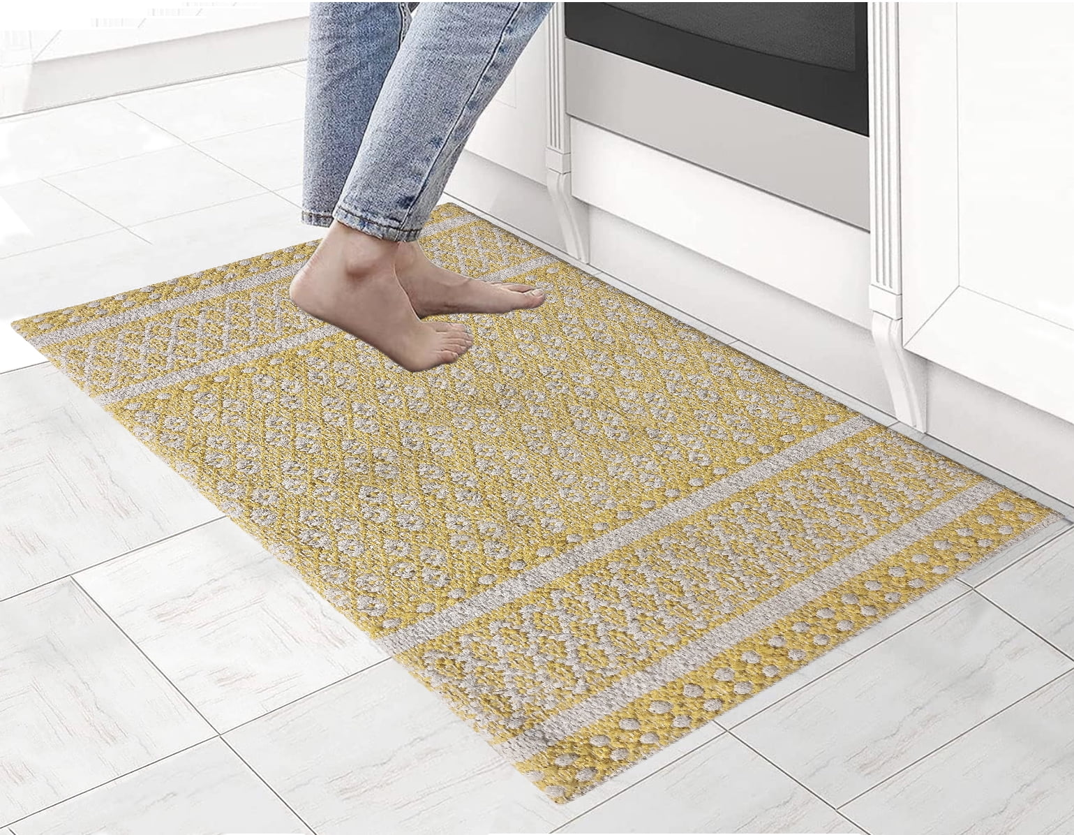 Cotton Woven Anti-Fatigue Cushioned Kitchen Mat Working Mat (18''x30 ...