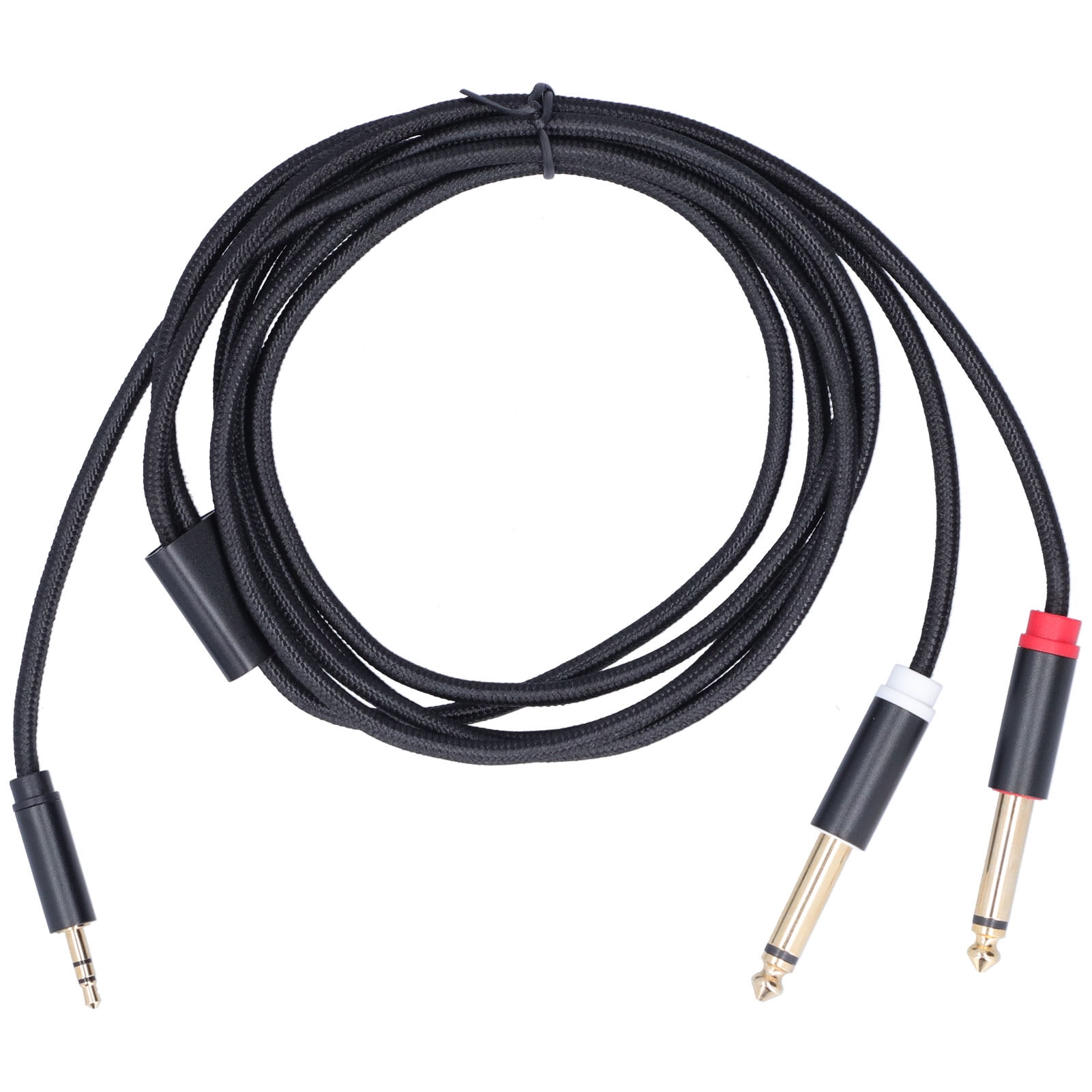 Cotton Woven Mesh 3.5mm Male to Dual 6.35mm Audio Tuning Adapter Cable ...