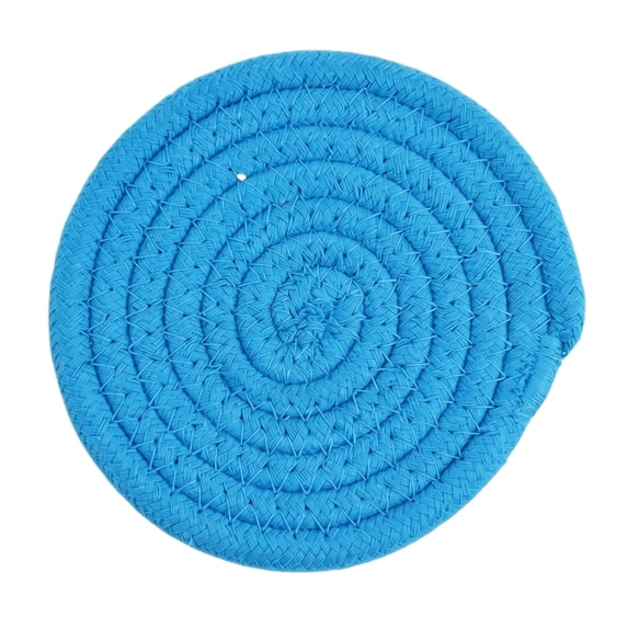 Cotton Woven Trivet, Heat Resistant Peacock Blue, 1 Piece 7.1 Inch ...