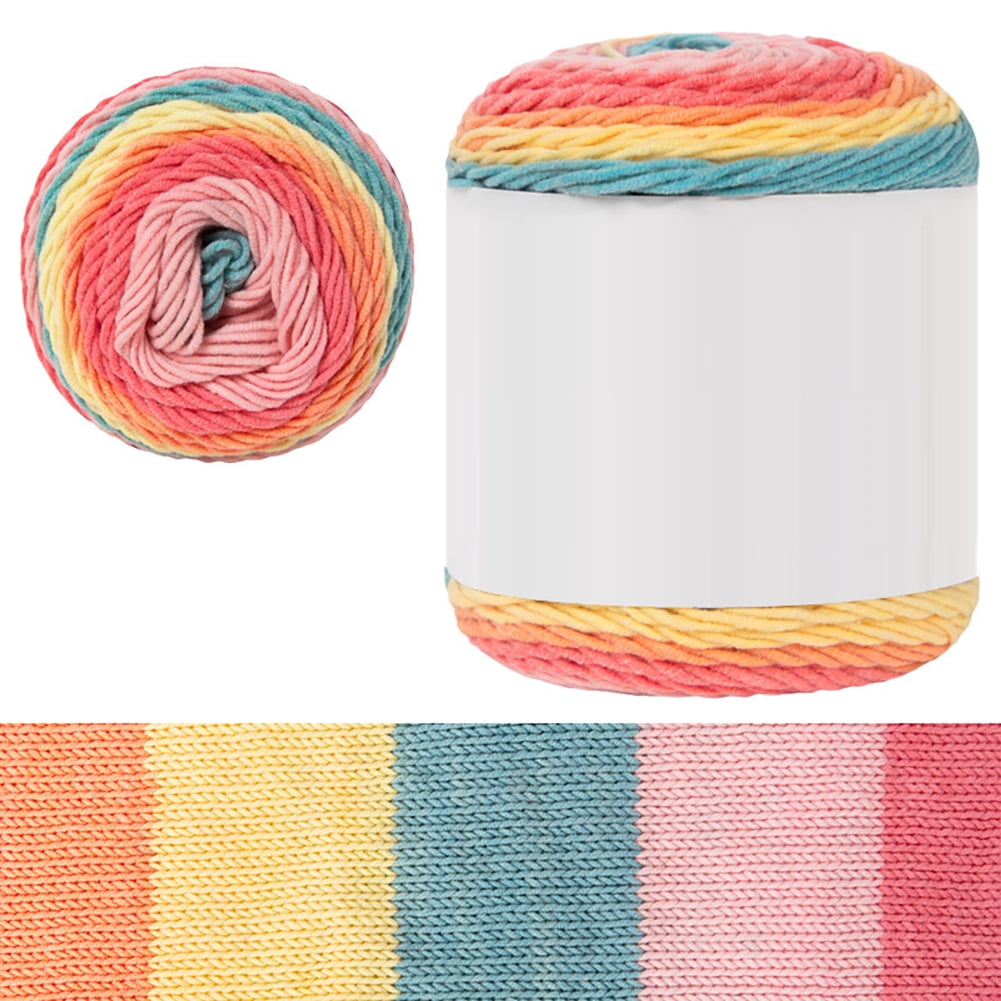 Cotton Yarn Crochet Colorful Cotton DIY Yarn Hand Knit Blanket Fancy ...