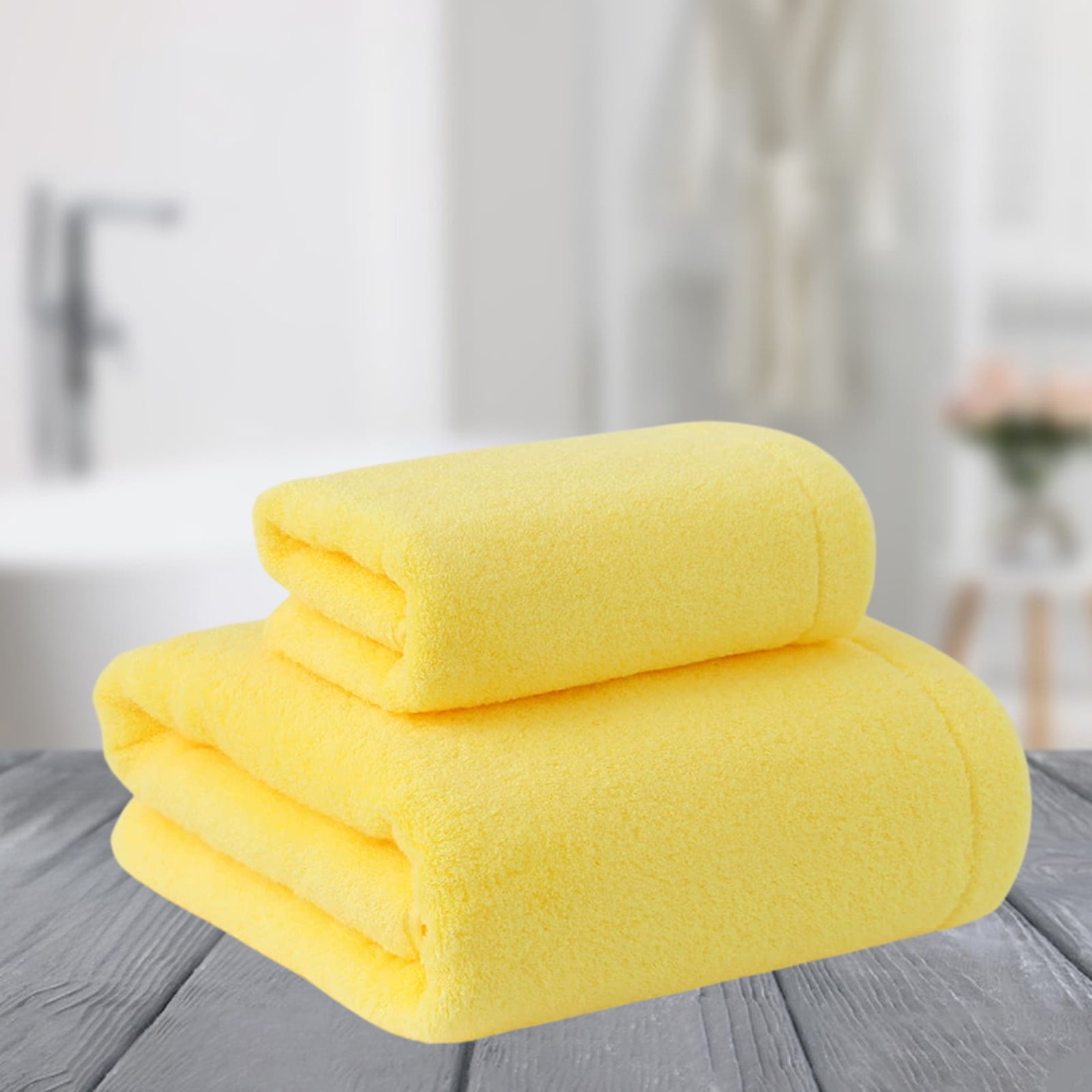 Cotton Yarn Towel Set,Soft Absorbent Bath Towels,100% Pure Cotton,Luxurious Plush Texture for ...