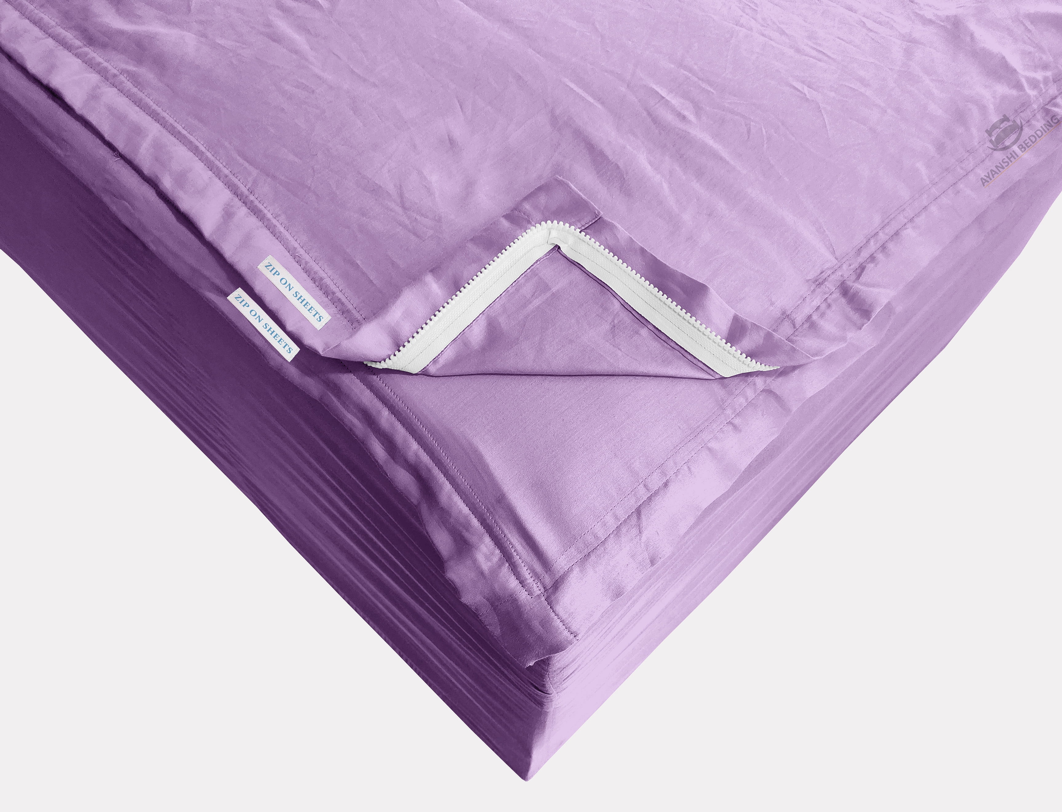 Cotton Zipper Fitted Sheet Full XL Size(54X80) - Includes 2 Zip On ...