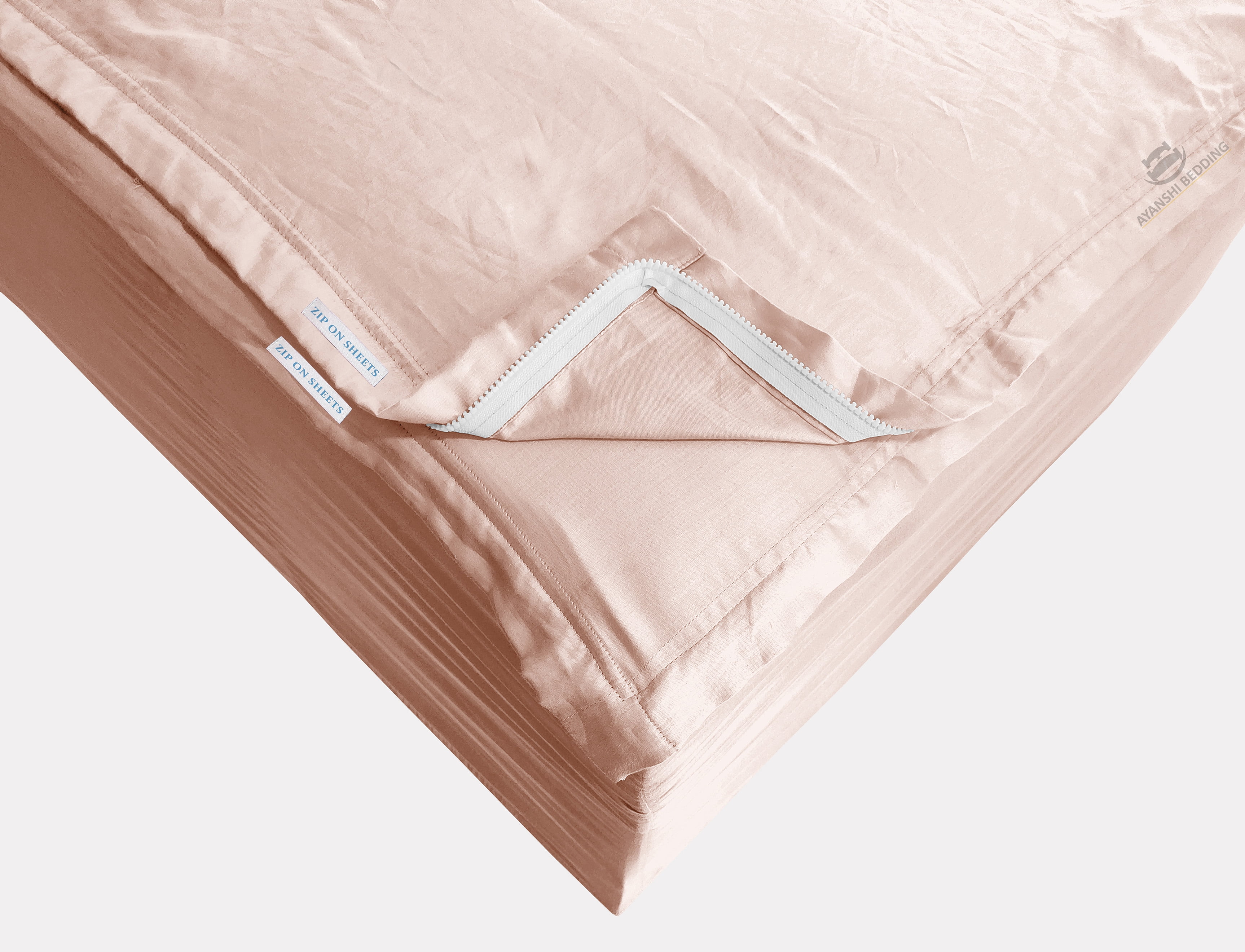 Cotton Zipper Fitted Sheet Full XL Size(54X80) - Includes 2 Zip On ...