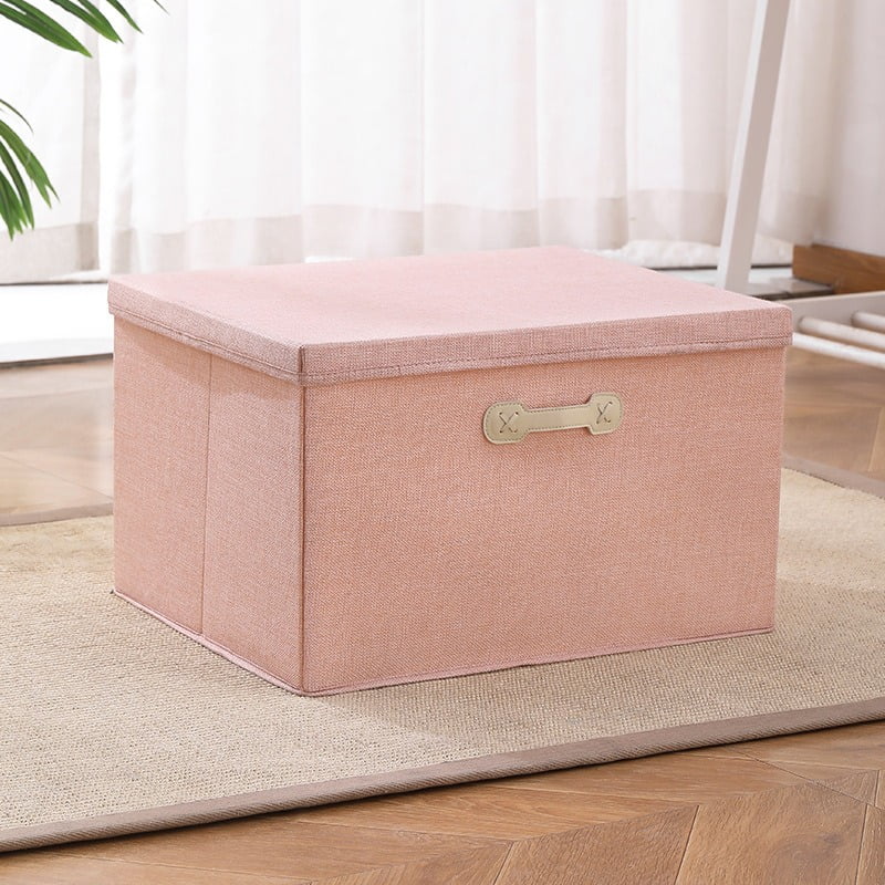 Cotton and Linen Portable Heaven and Earth Cover Storage Box with Lid ...