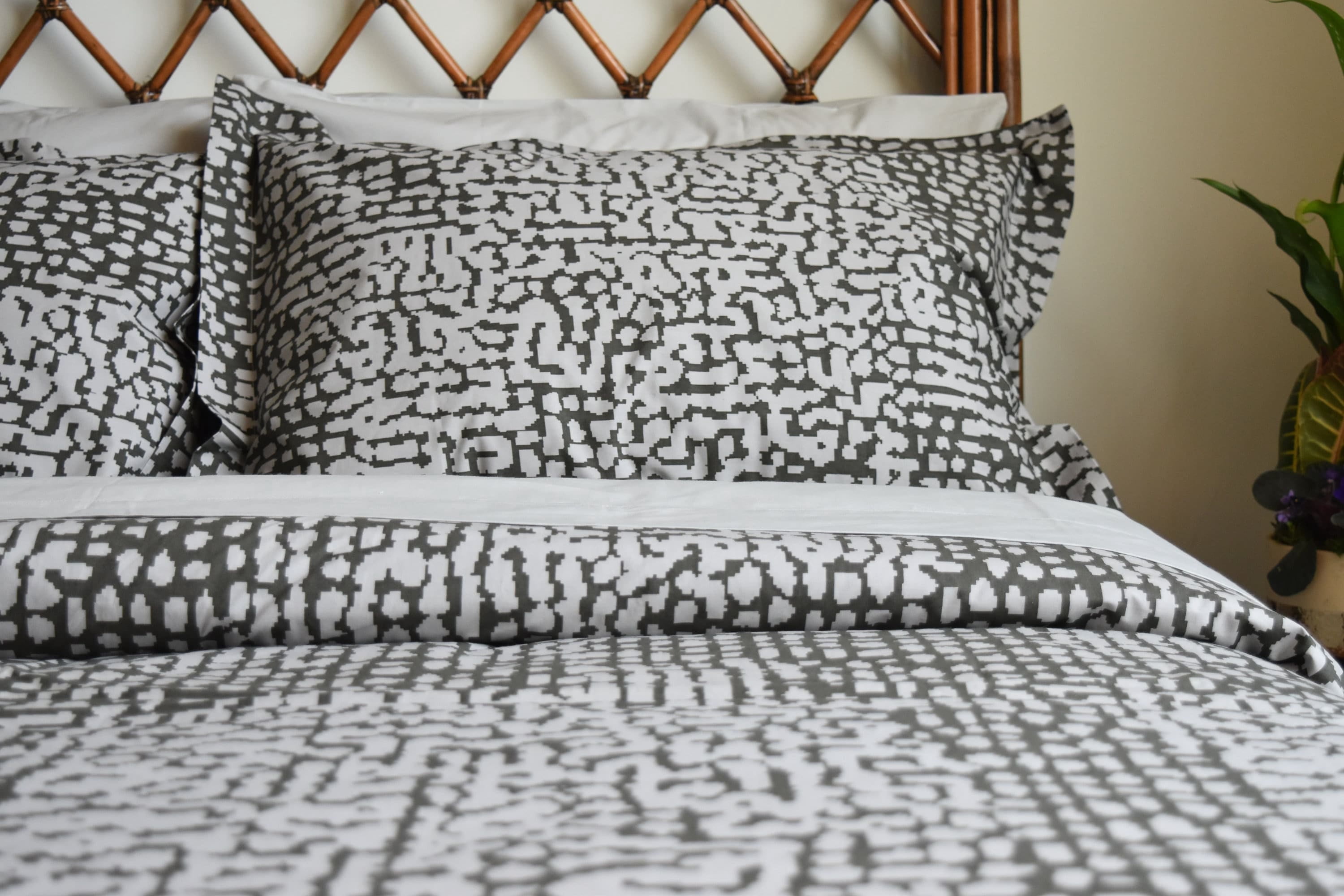 Cotton duvet cover MOSAIC beautiful vibrant design -4 pc set- Le ...