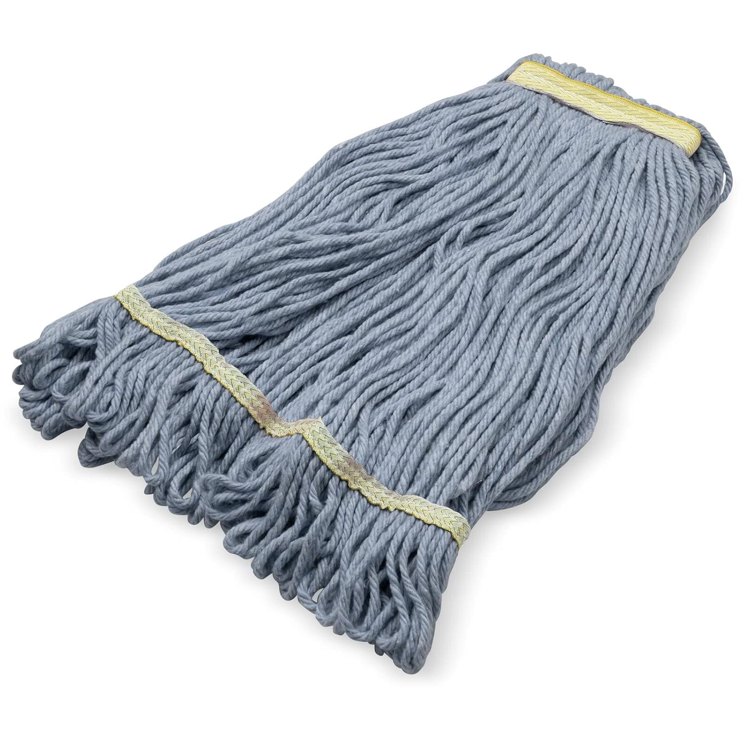 - Cotton mop heads, ring-ended, narrow band with 1-inch yellow strip ...
