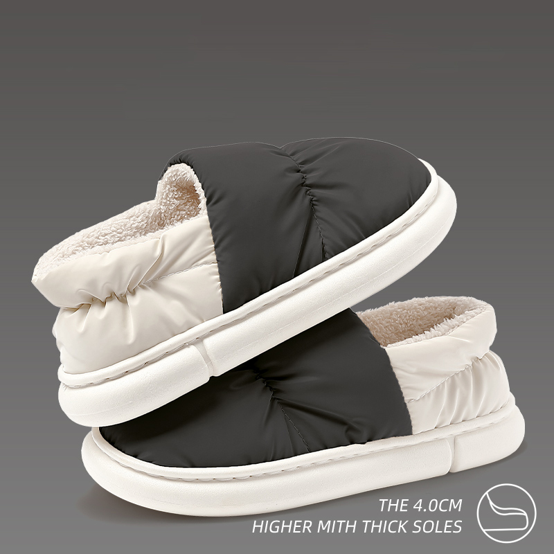 Cotton slippers women's autumn and winter bags anti slip and waterproof ...