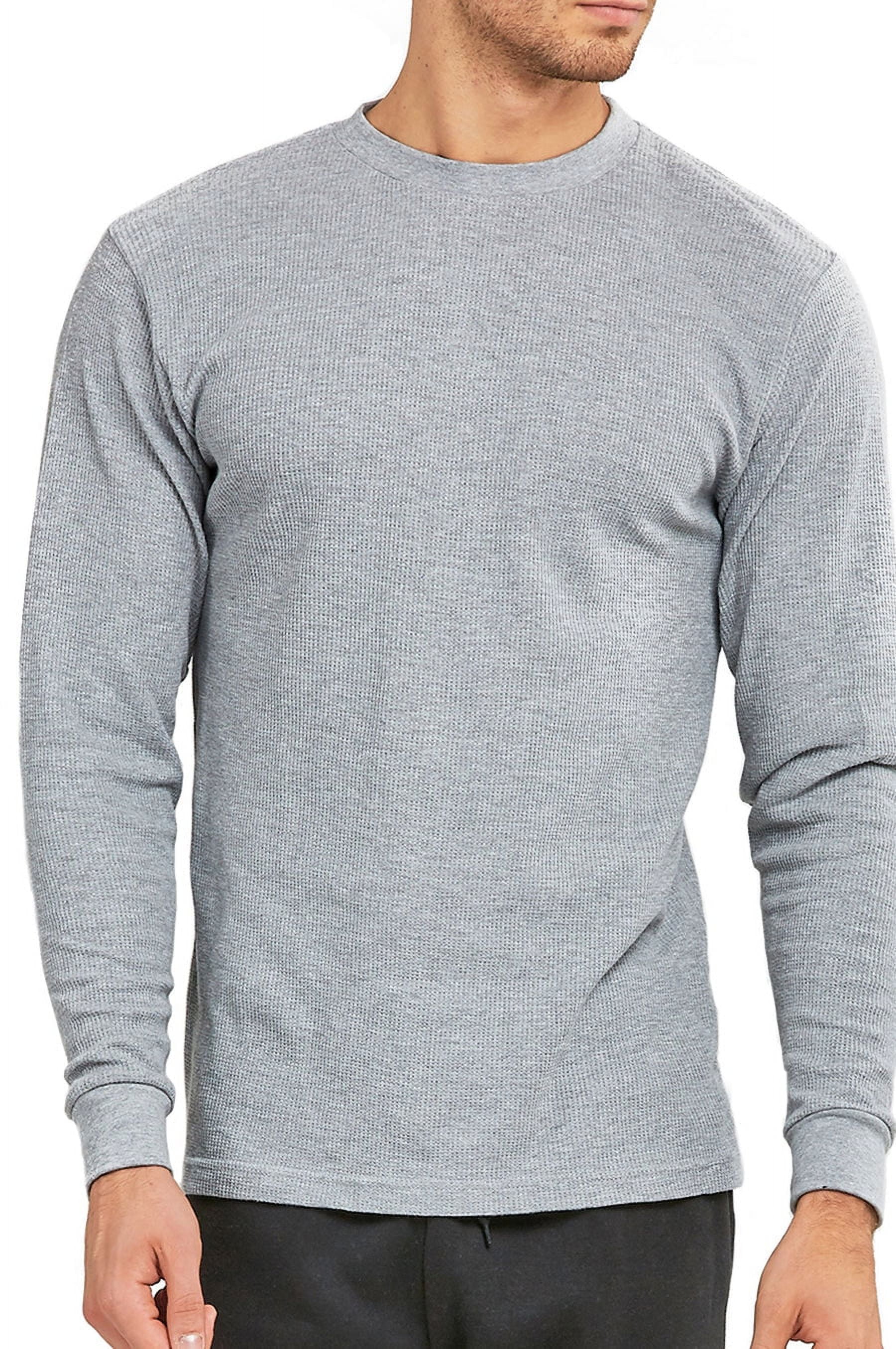 Cottonbell Men's Classic Waffle Knit Heavyweight Cotton Long Sleeve ...