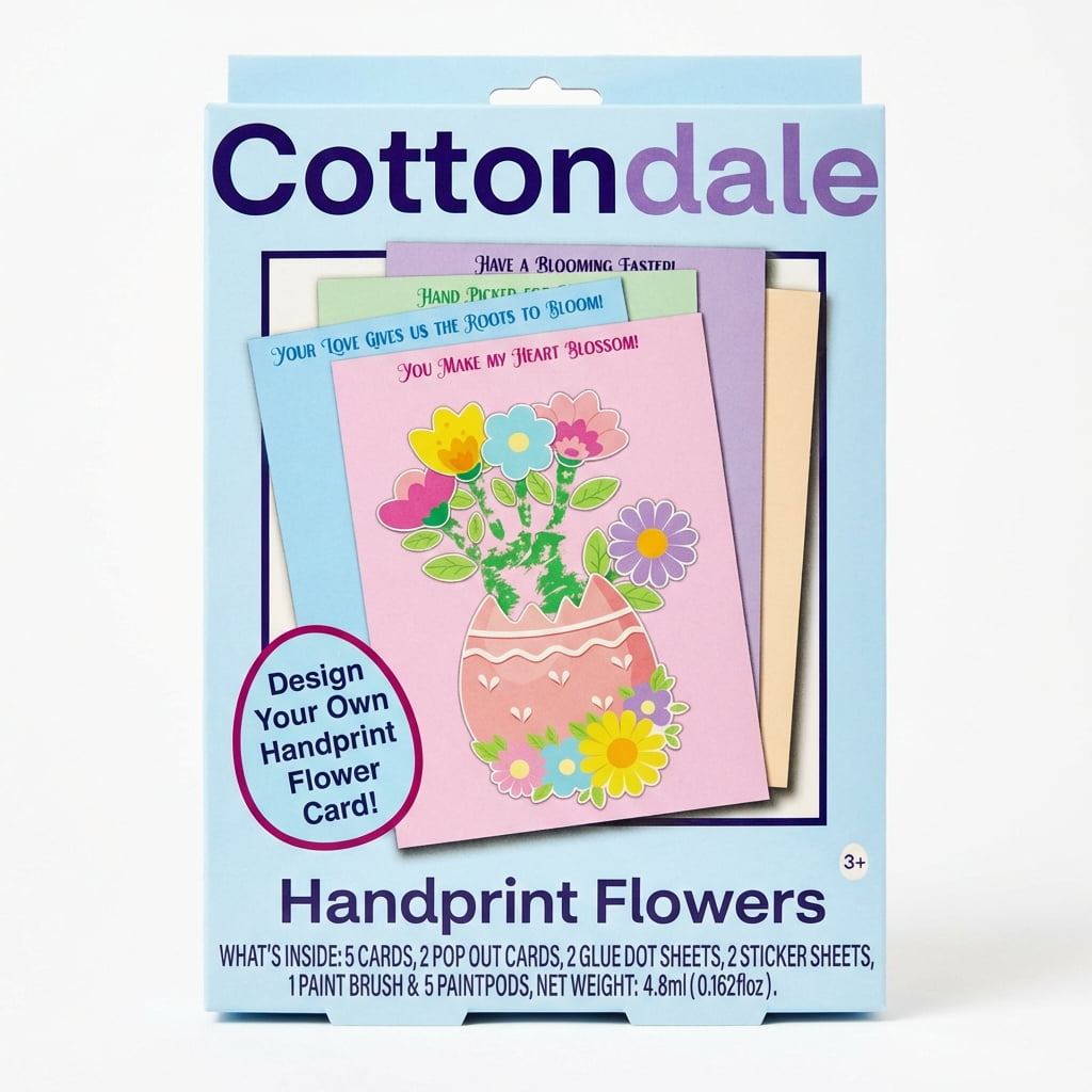 Cottondale Handprint Flowers Craft Kit DIY Kid Keepsake Greeting Cards ...