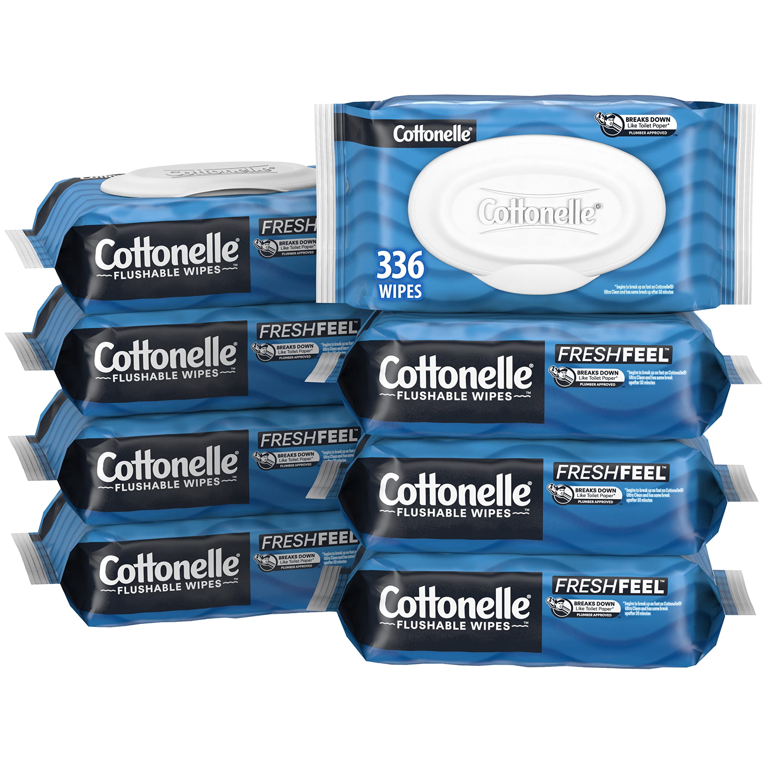 Cottonelle Freshfeel Flushable Wet Wipes, Adult Wet Wipes, 8 Flip-Top ...