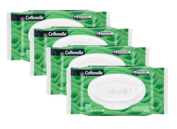 Cottonelle Gentle Plus Flushable Wet Wipes, 42 ct - 4 Flip-Top Packs ...