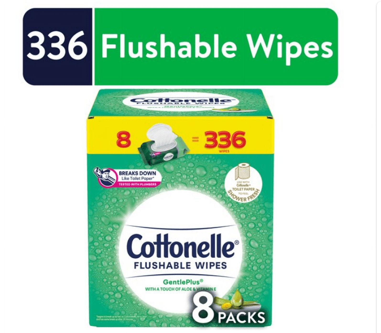 Cottonelle GentlePlus Disposable Flushable Wet Wipes with Aloe ...
