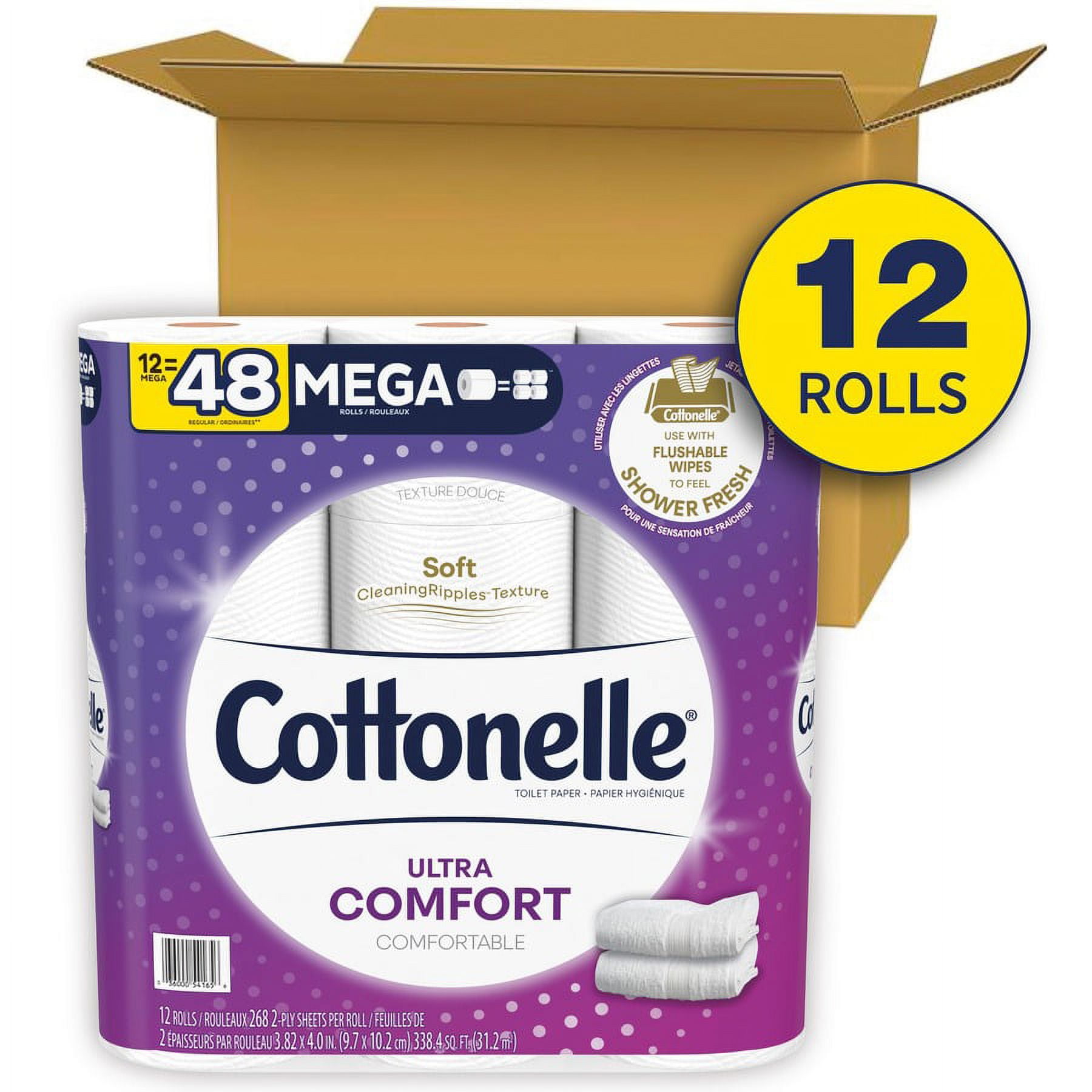 Cottonelle UltraComfort Bath Tissue - 2 Ply - 268 Sheets/Roll - White ...