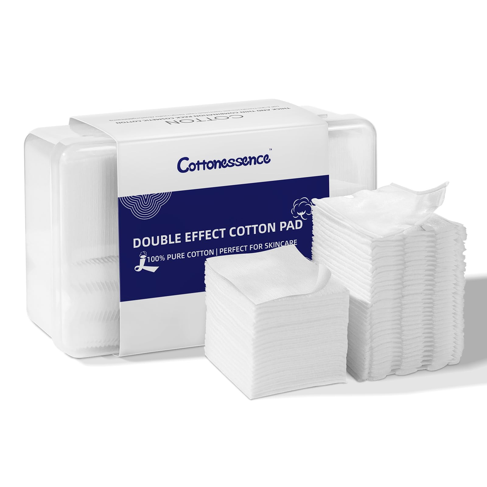 Cottonessence Premium Makeup Cotton Pads Set with 400 Ultra-Soft Thin ...