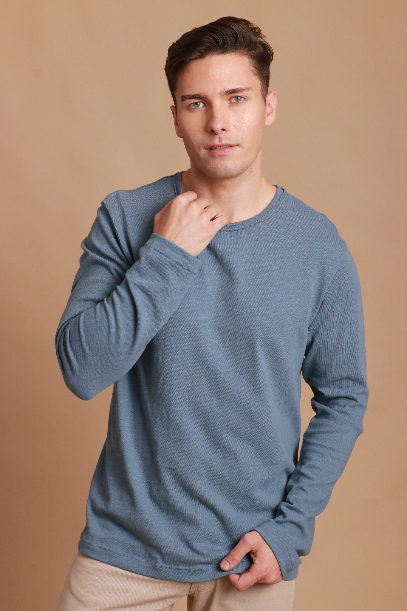 Gustave Men's and Big Men's Long Sleeve T-Shirt Crew Neck Shirts Slim ...