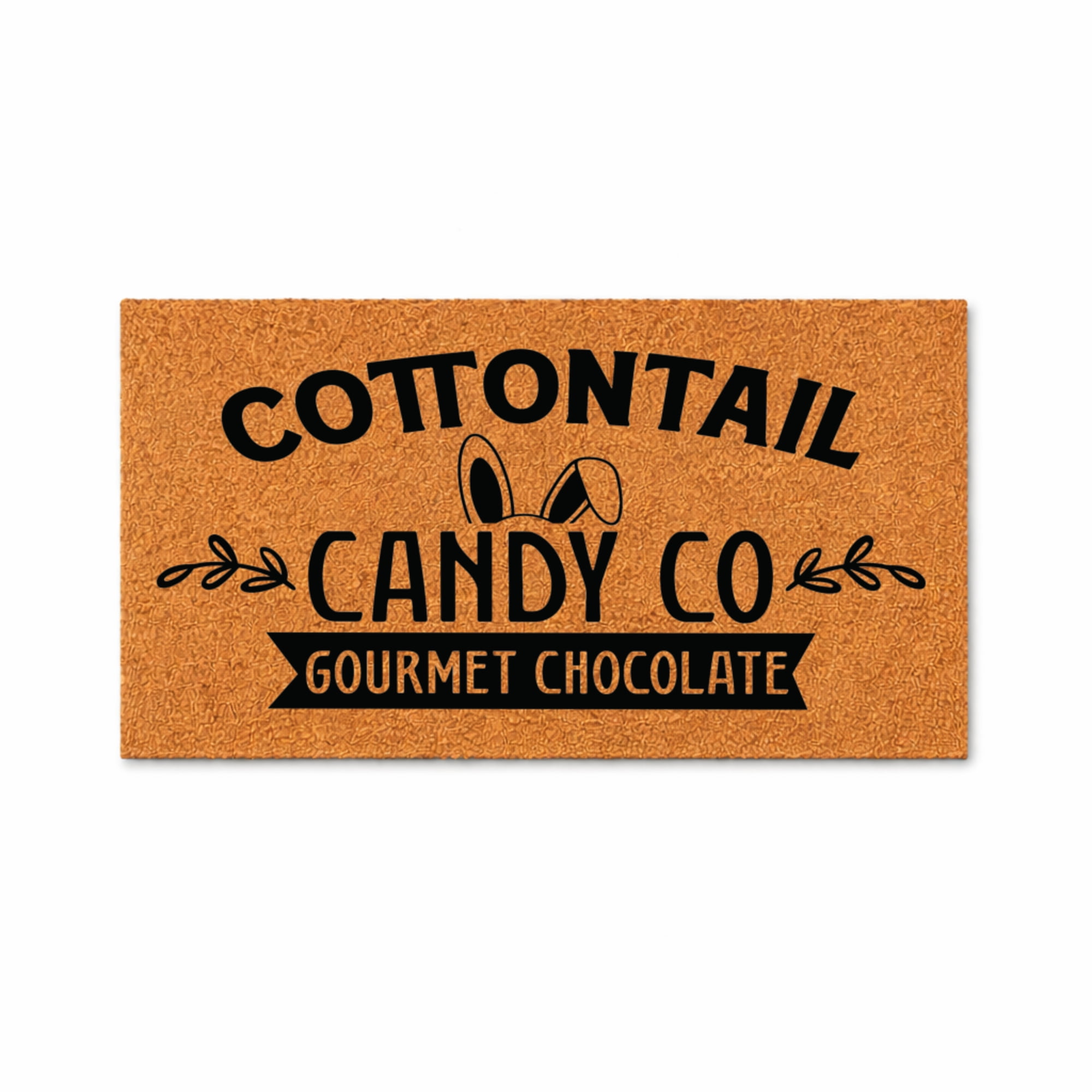 Cottontail Candy Co Doormat, Gourmet Chocolate Quote, Bunny Ears Design ...