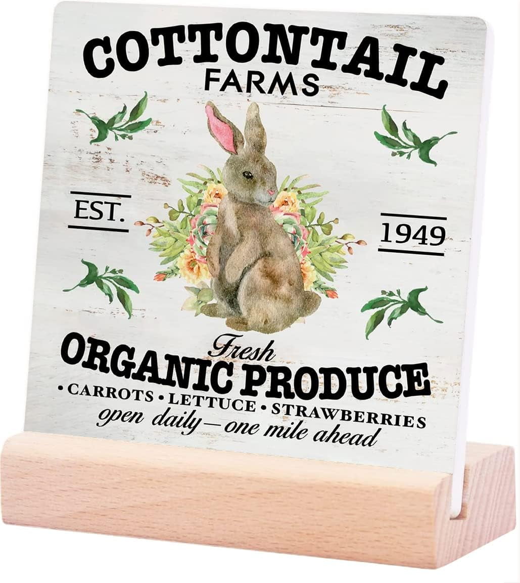 Cottontail Farms Easter Table Sign Home Decor Rustic Spring Easter ...