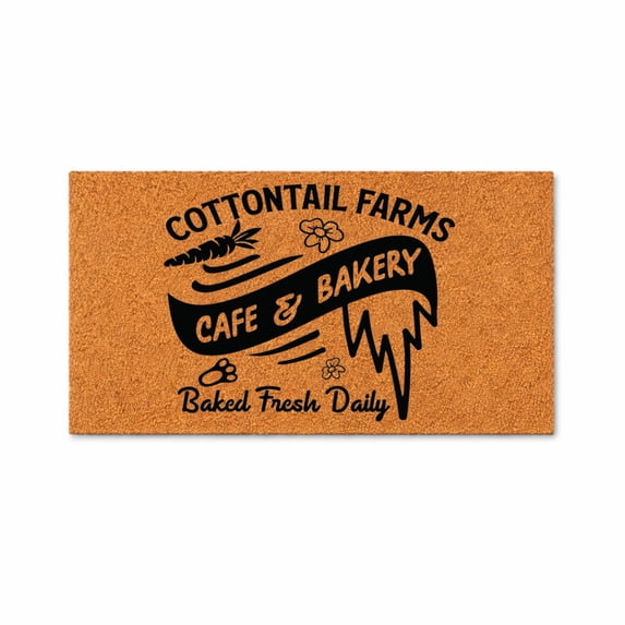 Cottontail Farms Welcome Mat, Cafe & Bakery Bunny Carrot Design, Baked ...