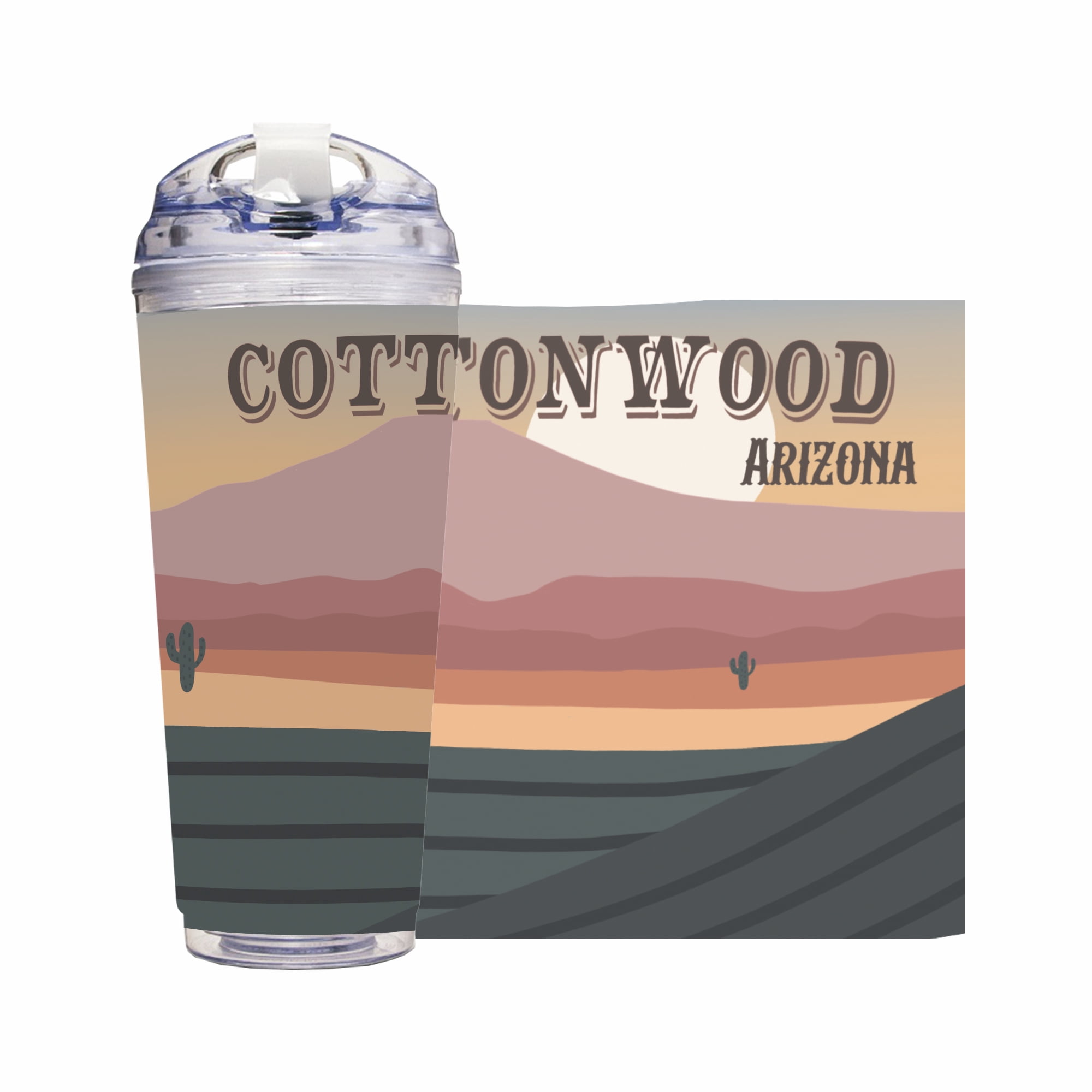 Cottonwood, Arizona 24-Oz Hinged Lid Tumbler With Straw - Walmart.com