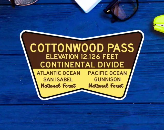 Cottonwood Pass Colorado Sticker Continental Divide Rocky Mountains ...