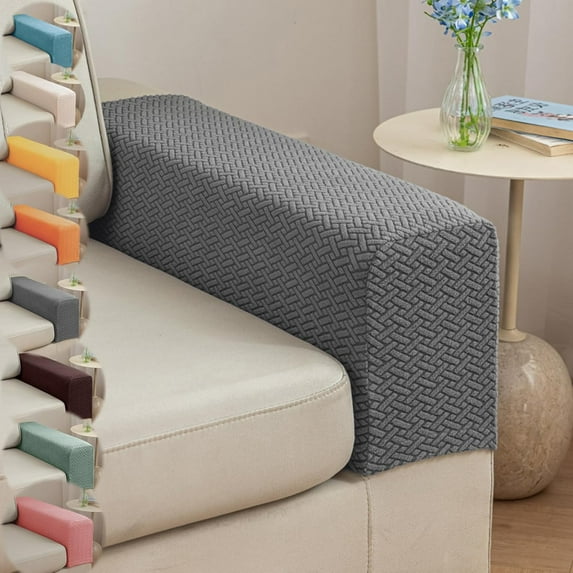 Couch Arm Covers & Arm Chair Covers Set of 2 - Stretch Sofa Armrest ...