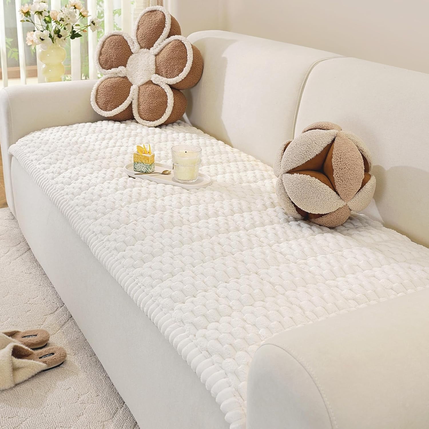 Couch Arm Covers, Recliner Arm Covers Pet Friendly, Thick Soft Sofa ...