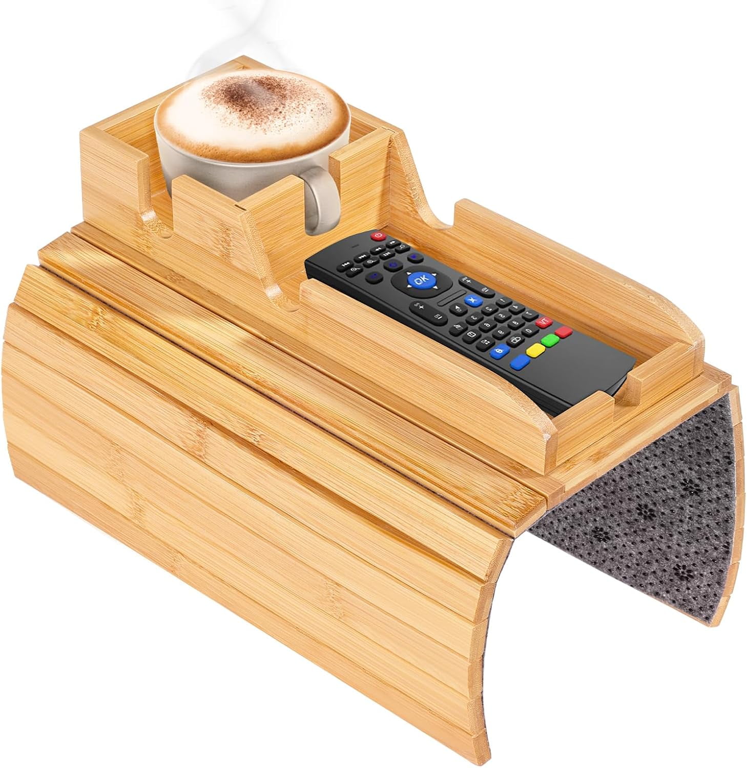 Couch Arm Cup Holder Tray, Bamboo Couch Arm Tray Table, Foldable Sofa ...