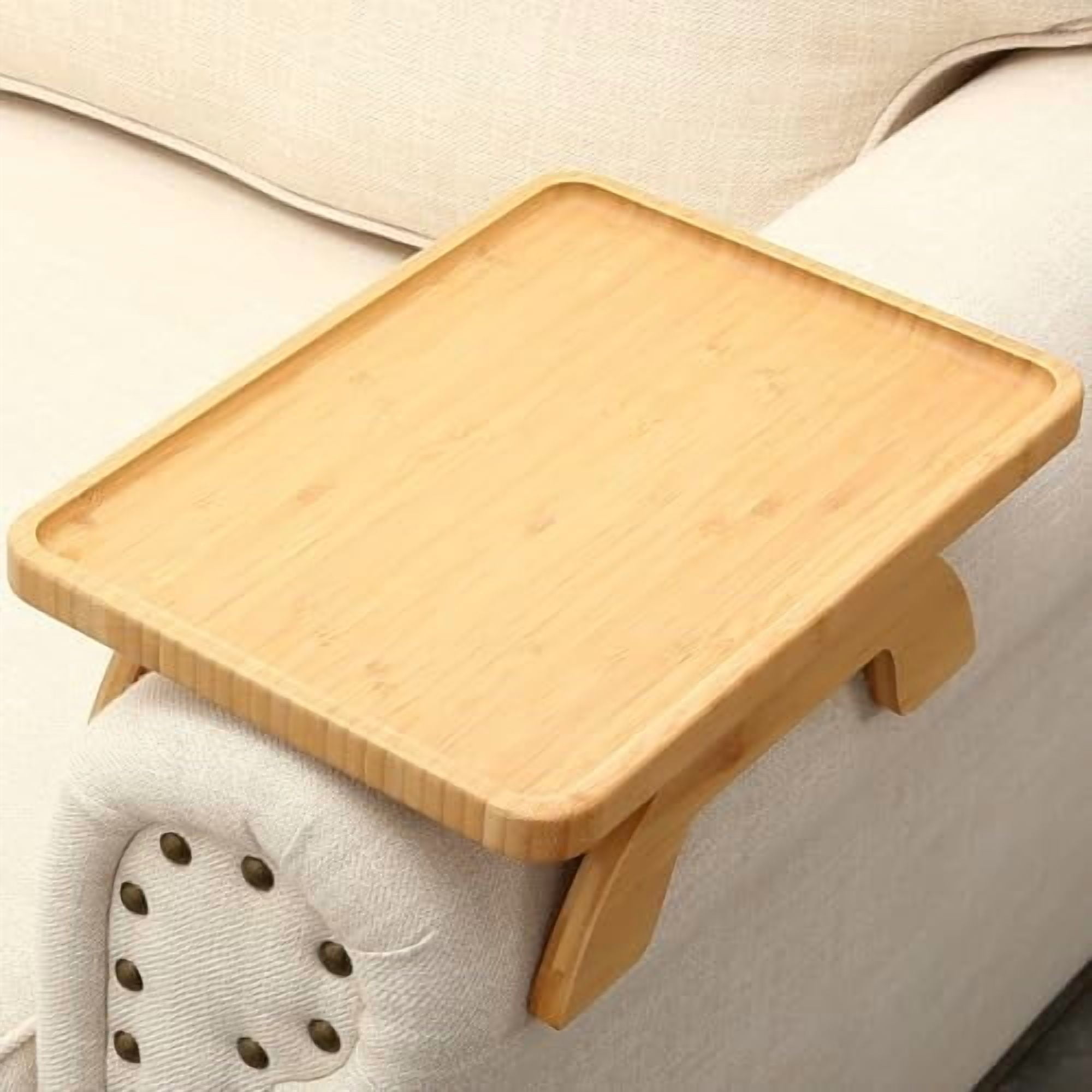 Couch Arm Table Tray, Bamboo Sofa Arm Clip on Side Tables, Foldable Arm ...