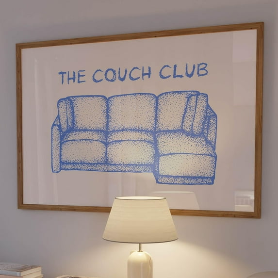 The Couch Club Print Funny Wall Art Introvert Gift Eclectic Home Decor ...