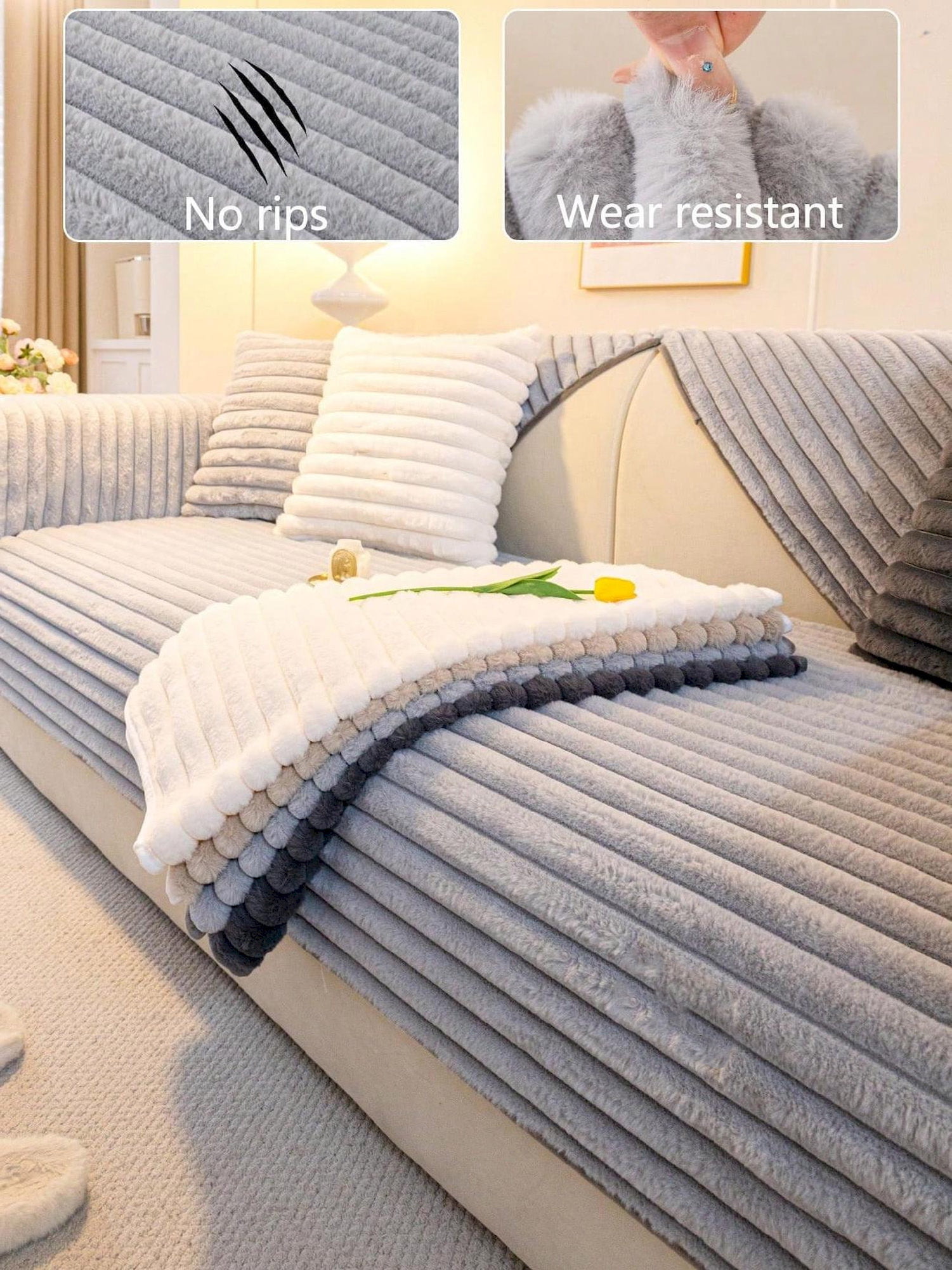 Couch Cover Light Grey Couch & Sofa Decor - Walmart.com