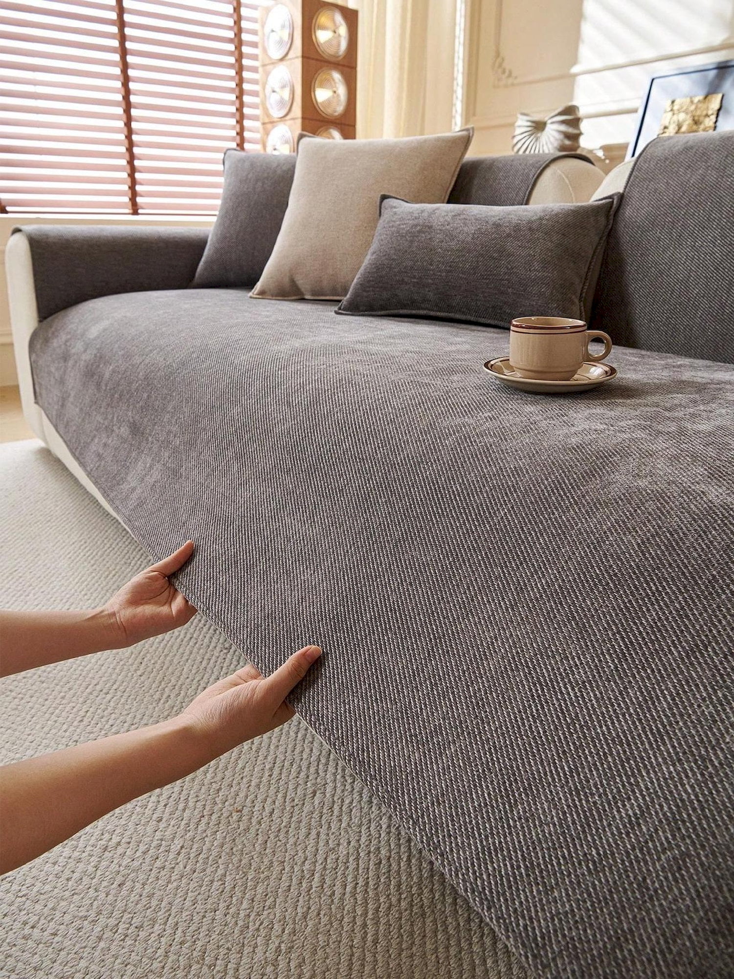 Couch Cover Plain Grey Sofa Cushions Couch & Sofa Decor - Walmart.com