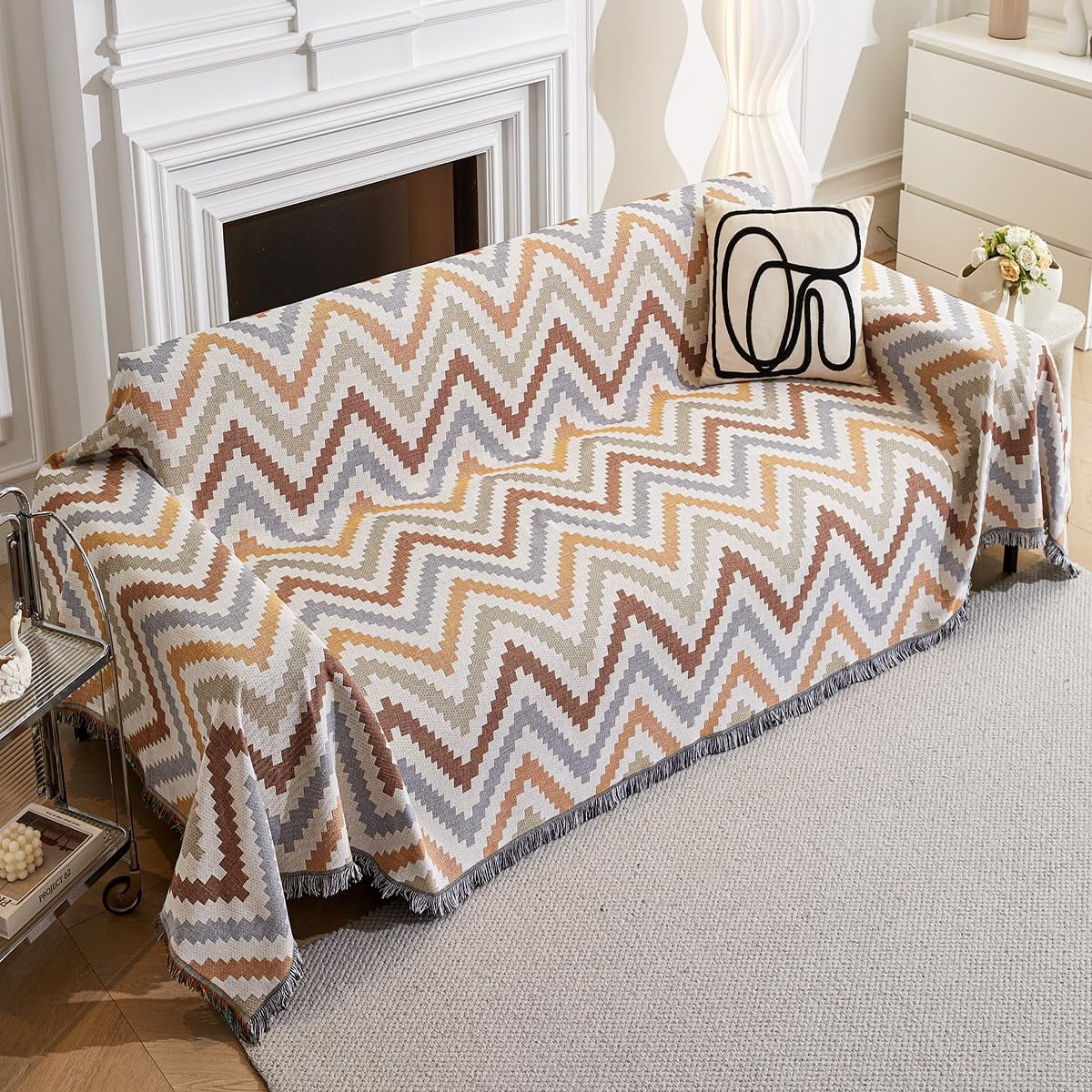 Couch Cover Sheet Blanket, Oversized Reversible Covers for 3-4 Cushion ...