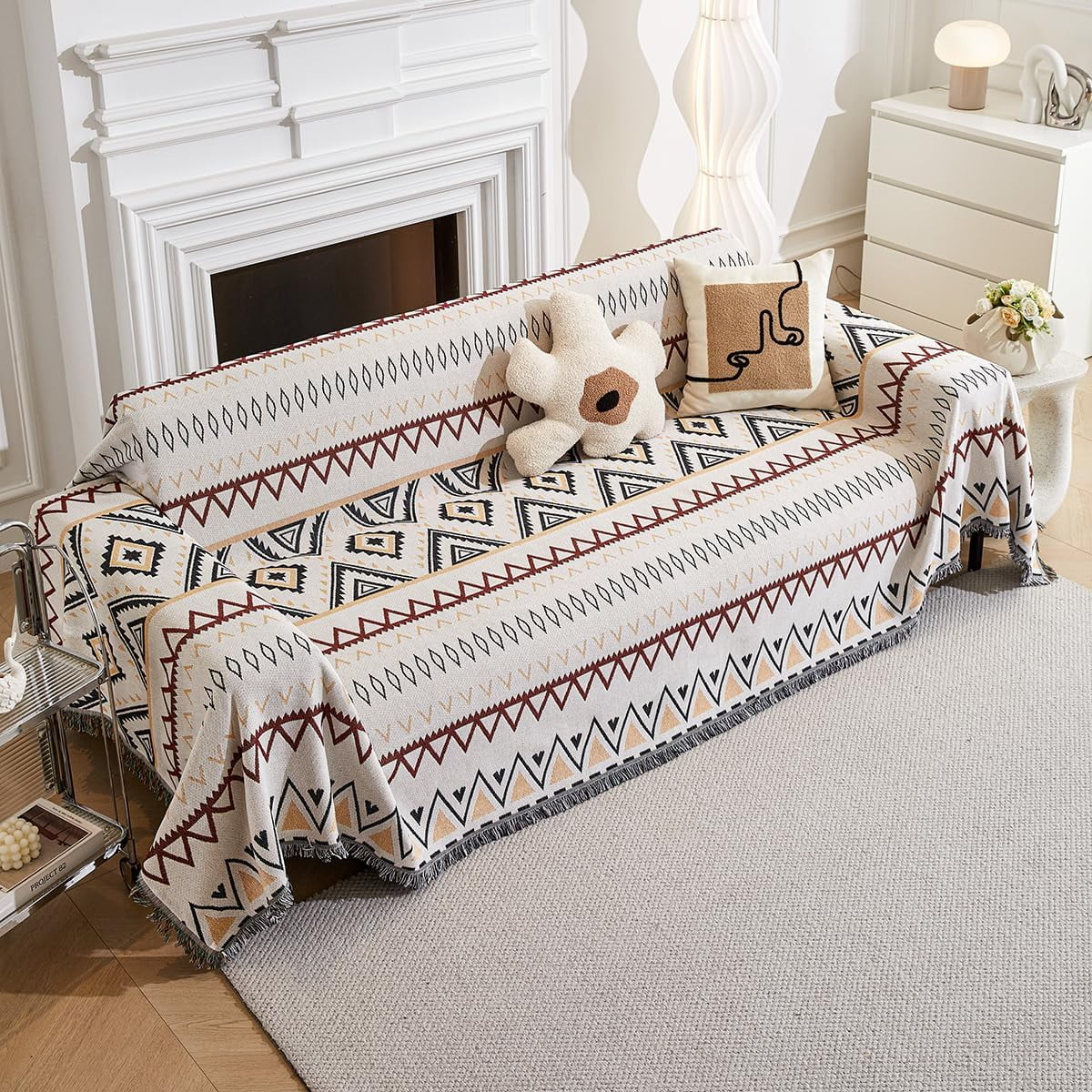 Couch Cover Sheet Blanket, Oversized Reversible Covers for 3-4 Cushion ...