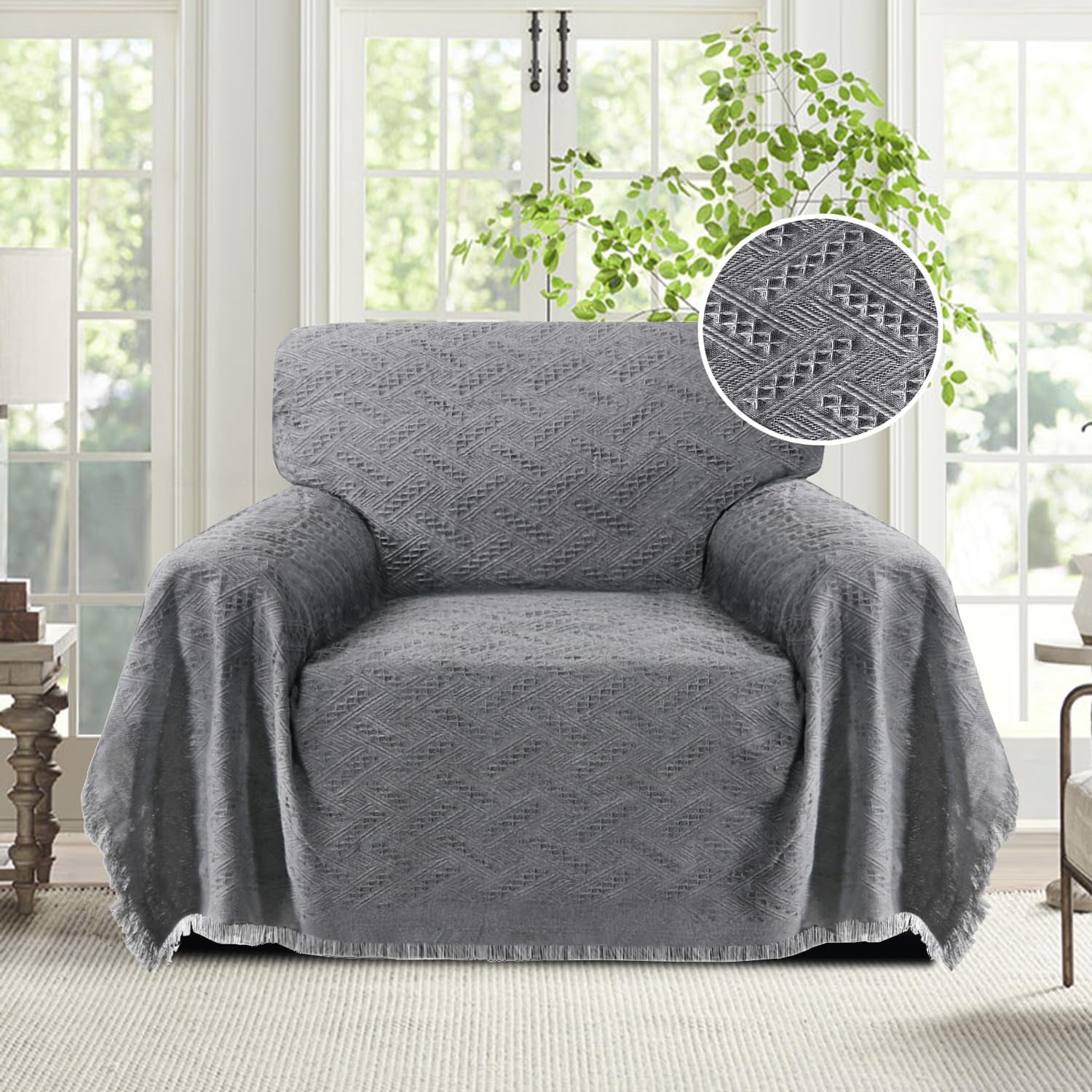 Couch Cover Sheet Blanket, Oversized Reversible Couch Covers for 3 ...