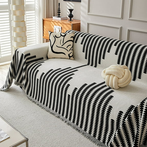 Couch Cover Sofa Covers Cushion with Tassel for Winter, Slipcovers Line ...