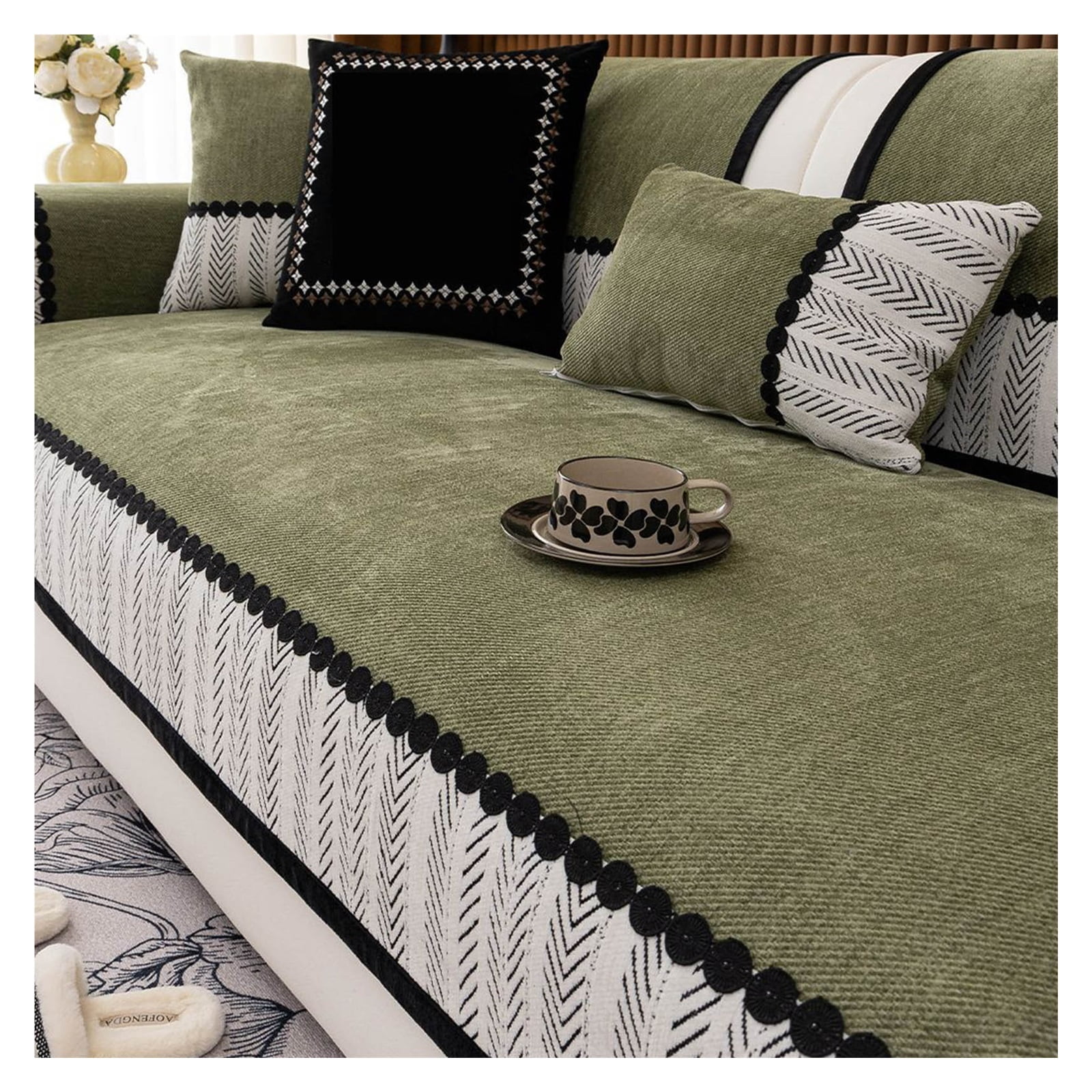 Couch Cover, Universal Sofa Seat Cushion Cover, 1/2/3/4 Seater Chenille ...