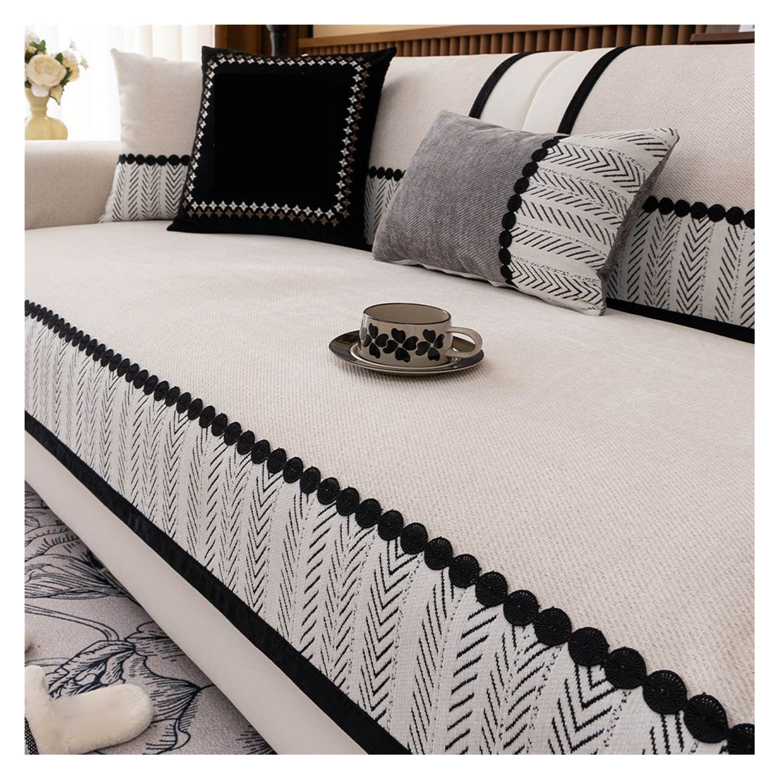 Couch Cover, Universal Sofa Seat Cushion Cover, 1/2/3/4 Seater Chenille ...