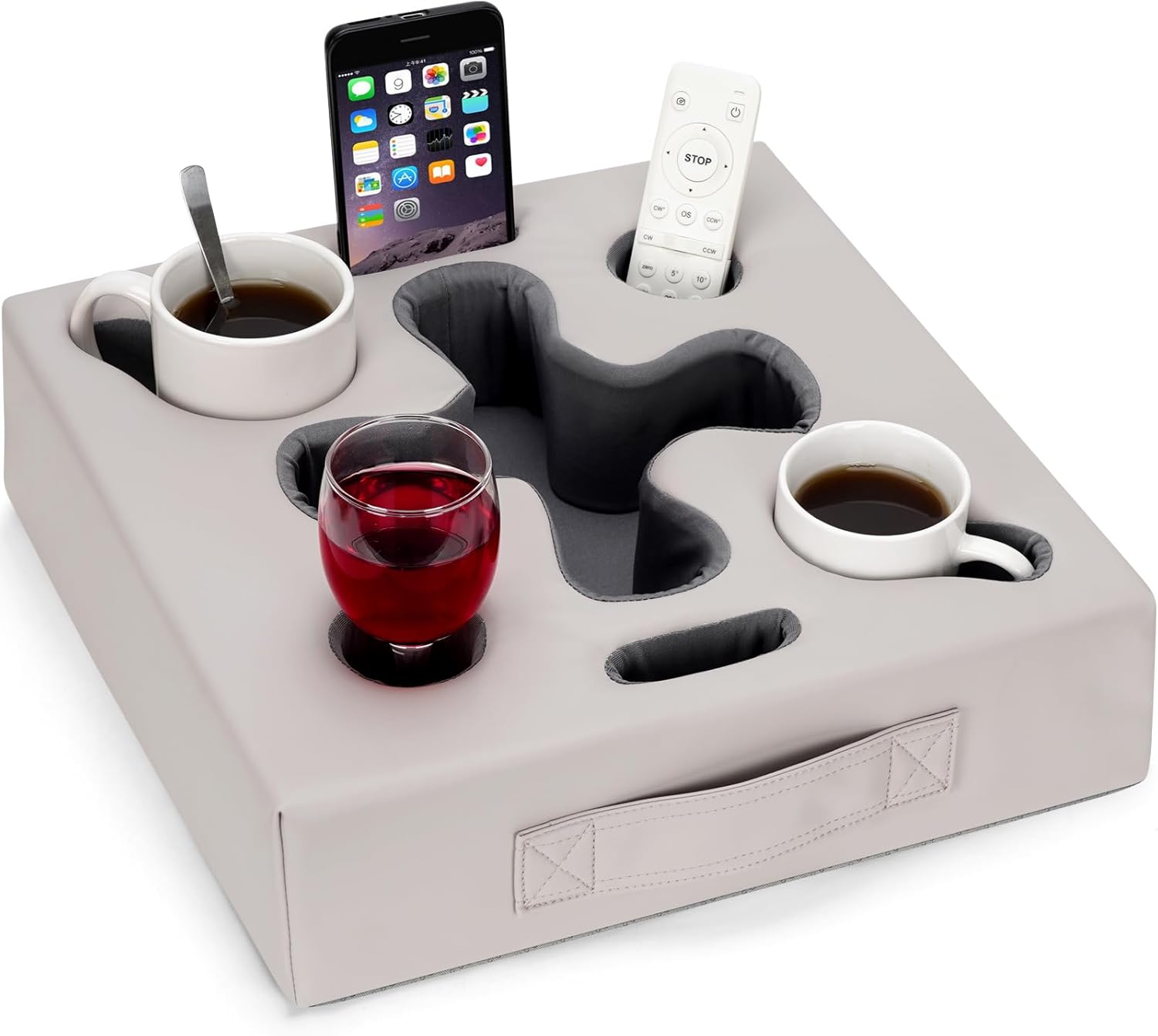 Couch Cup Holder Pillow-Sofa Cup Holder for Bed, Rv, Tv, Car, Man Cave ...