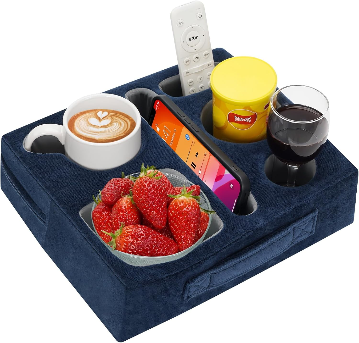 Couch Cup Holder Pillow-Sofa Cup Holder Cozy Buddy | Bed Drink Caddy ...