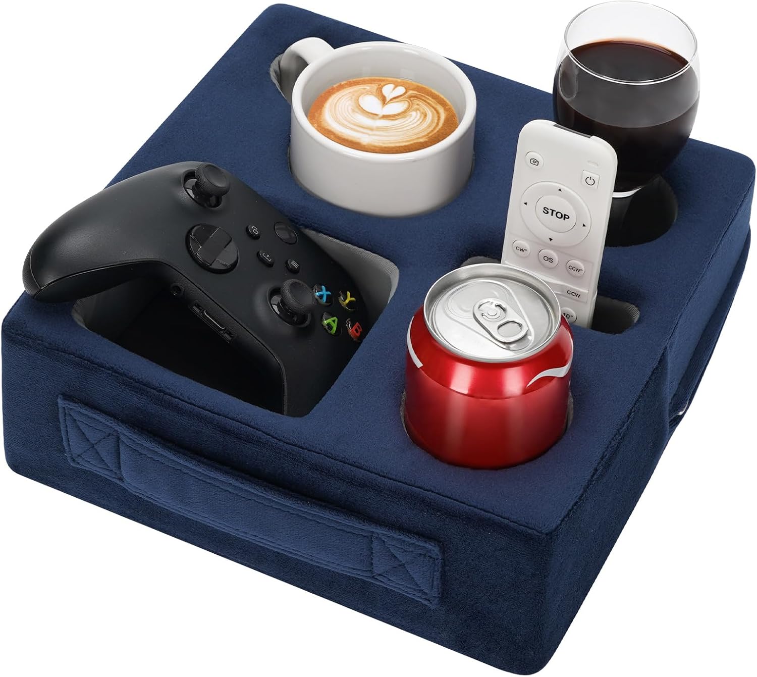 Couch Cup Holder Pillow - Sofa Drink Cup Holder Cozy Buddy | Bed Caddy ...