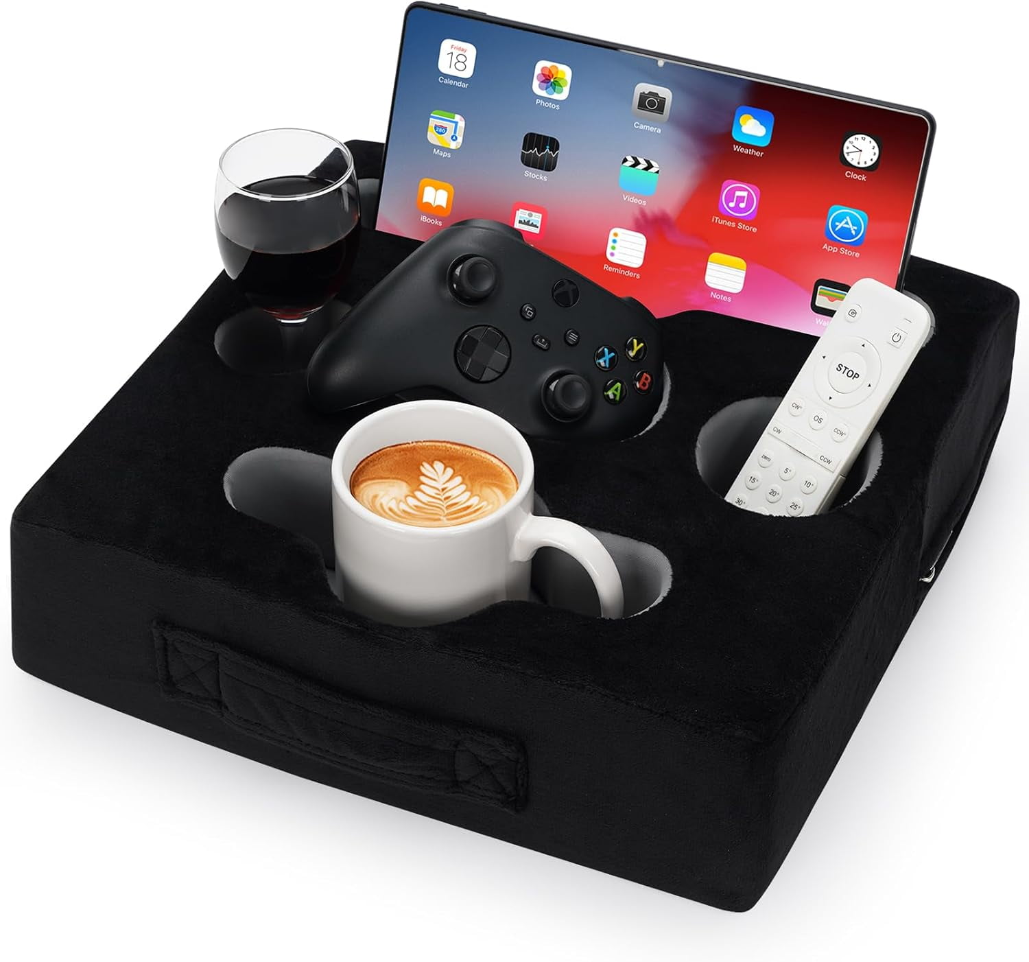 Couch Cup Holder Pillow Tray - Sofa Drink Cup Holder Cozy Buddy | Bed ...