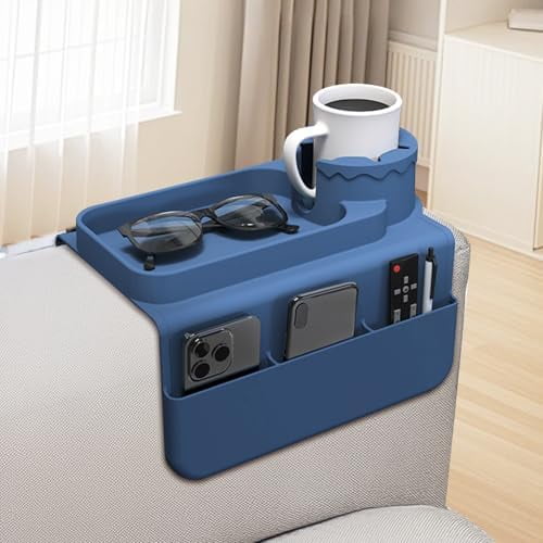 Couch Cup Holder Tray, Silicone Sofa Armrest organizer with Assesory ...