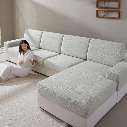 Couch Cushion Covers for Sectional and L Shaped Sofa, Stretch Soft Sofa ...
